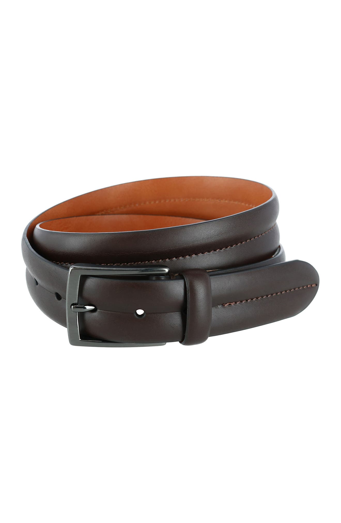 Trafalgar 35MM Center Stitch Italian Leather Belt | Nordstromrack