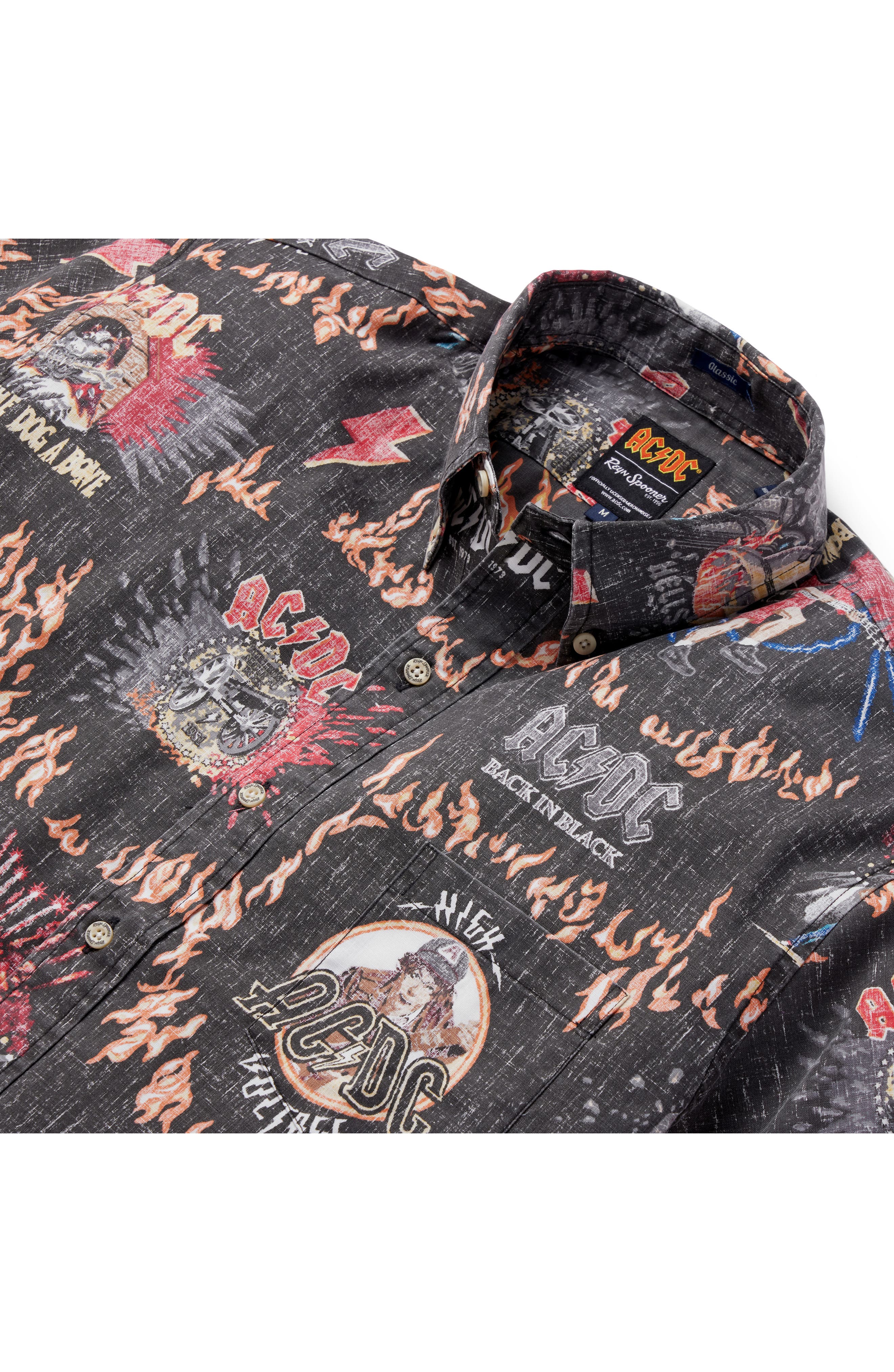 Reyn Spooner AC/DC For Those Who Rock Short Sleeve Button-Down Shirt ...