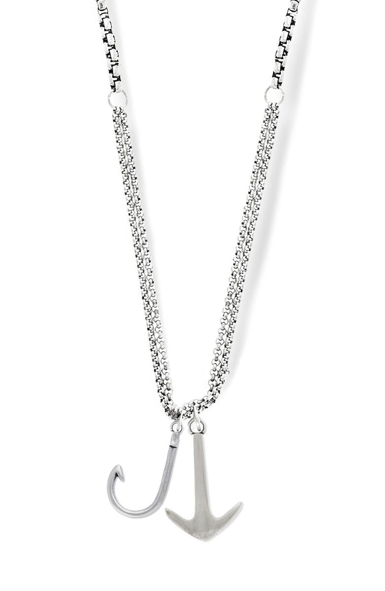 NES JEWELRY Stainless Steel Oxi Hook & Anchor Pendant Necklace ...