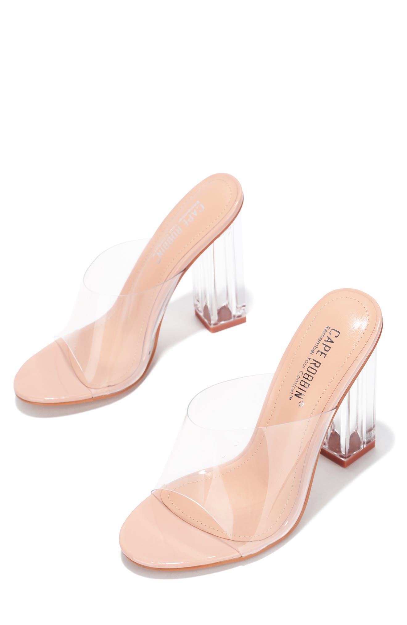 CAPE ROBBIN Fusion Clear Strap Block Heel Sandal (Women) | Nordstromrack
