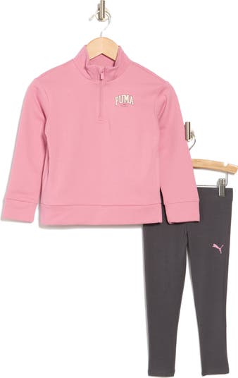 PUMA Kids' Fleece Quarter-Zip Top & Leggings Set | Nordstromrack