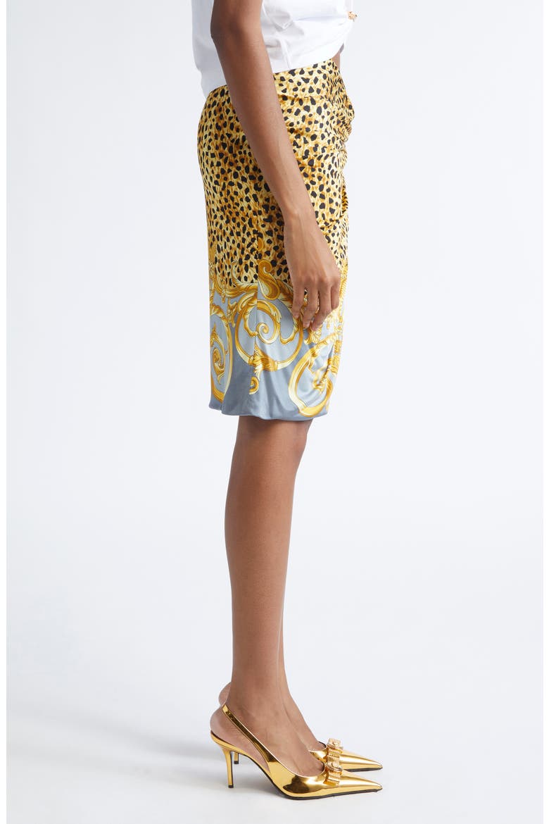 Draped Cheetah Foulard Midi Skirt (Women) | Nordstromrack