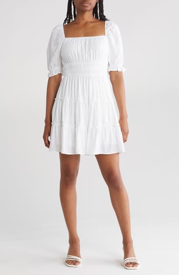 Row A Ruched Bust Puff Sleeve Mini Dress | Nordstromrack