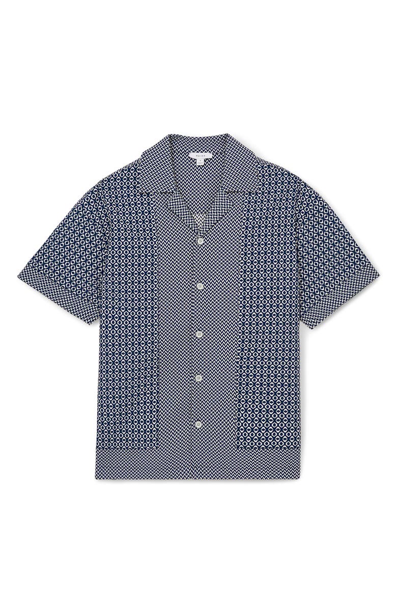 Reiss Matisse Geometric Jacquard Knit Camp Shirt | Nordstromrack