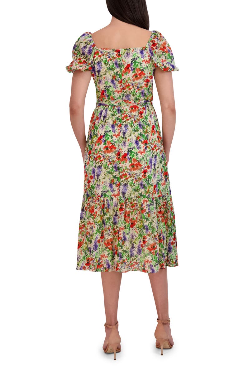 Julia Jordan Floral Puff Sleeve Fit & Flare Midi Dress | Nordstromrack