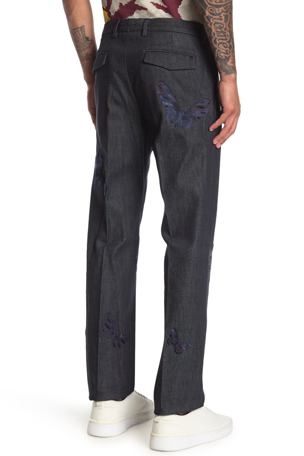 Valentino Straight Leg Butterfly Embroidered Trouser Pants | Nordstromrack