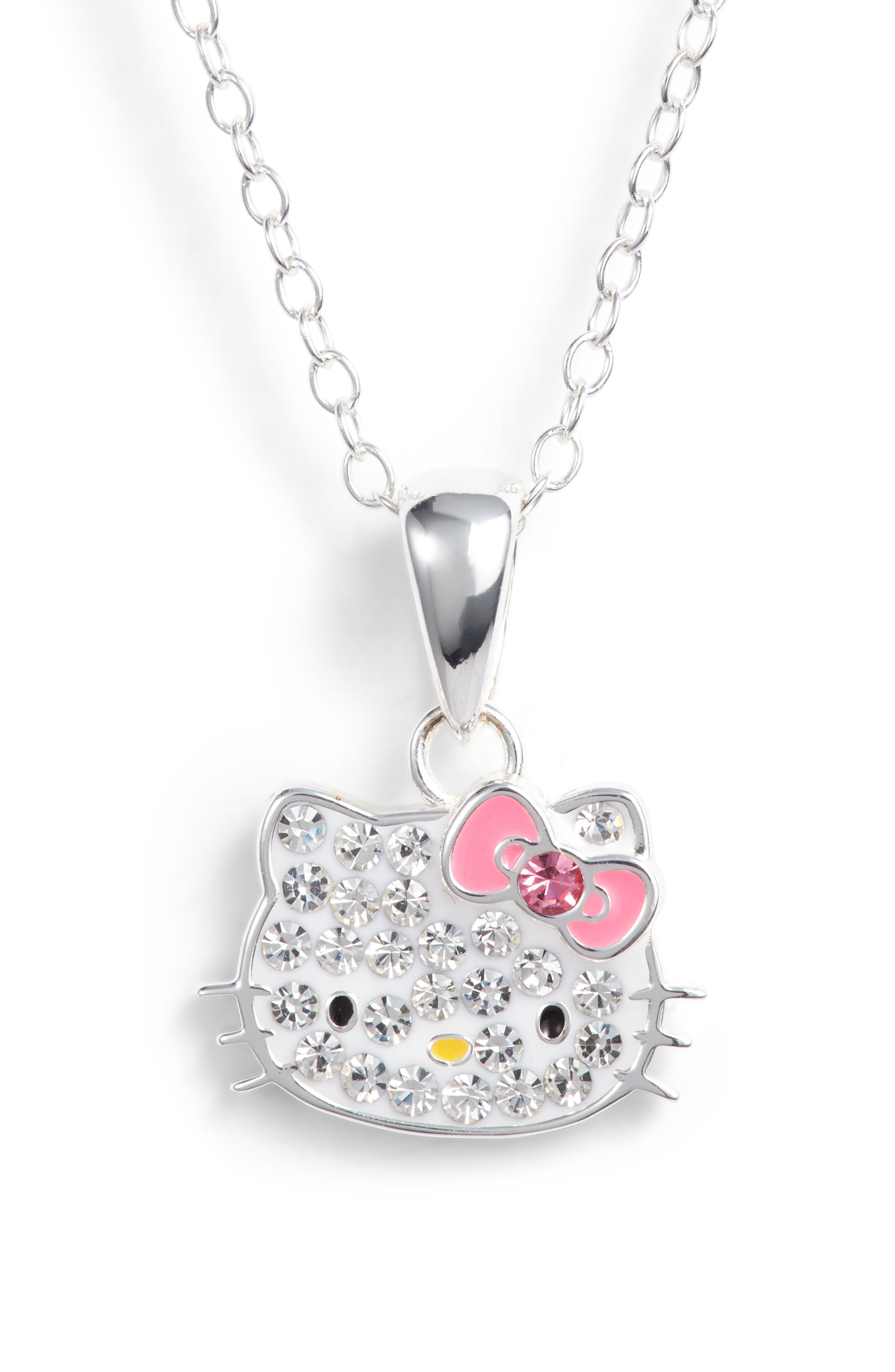 Jacmel Hello Kitty® Sterling Silver Crystal Pendant Necklace ...