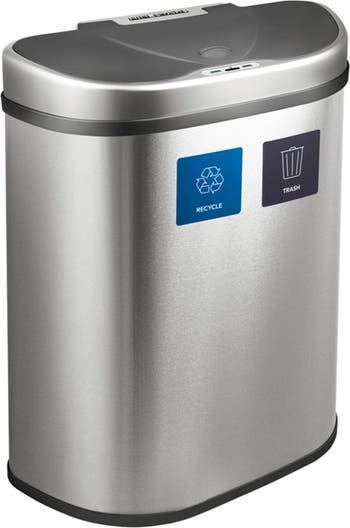 NINESTARS Dual Compartment Motion Sensor Trash Can - 18.5 Gallon ... NINESTARS Dual Compartment Motion Sensor Trash Can - 18.5 Gallon ...