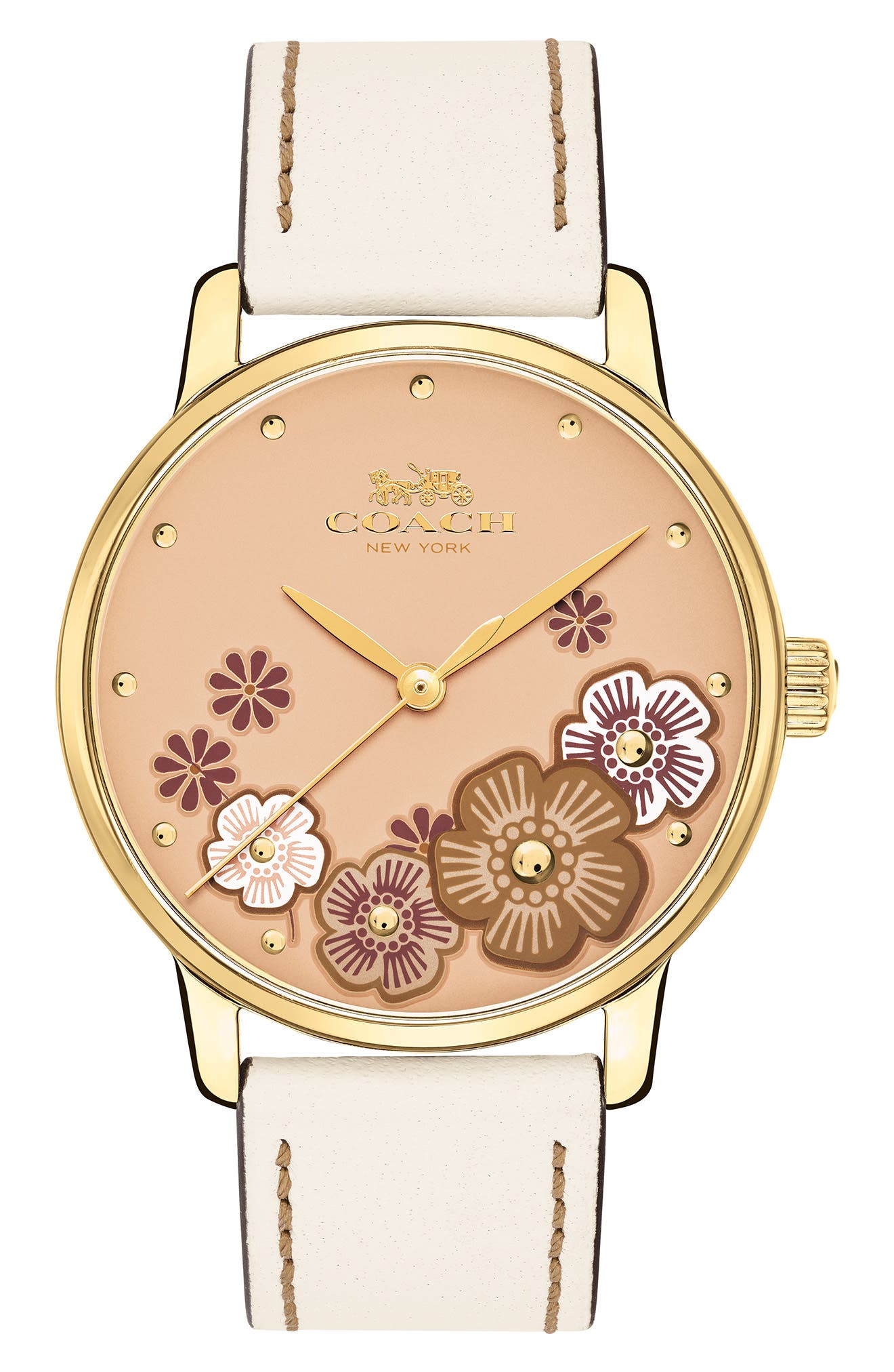 COACH Grand Leather Strap Watch, 36mm | Nordstromrack