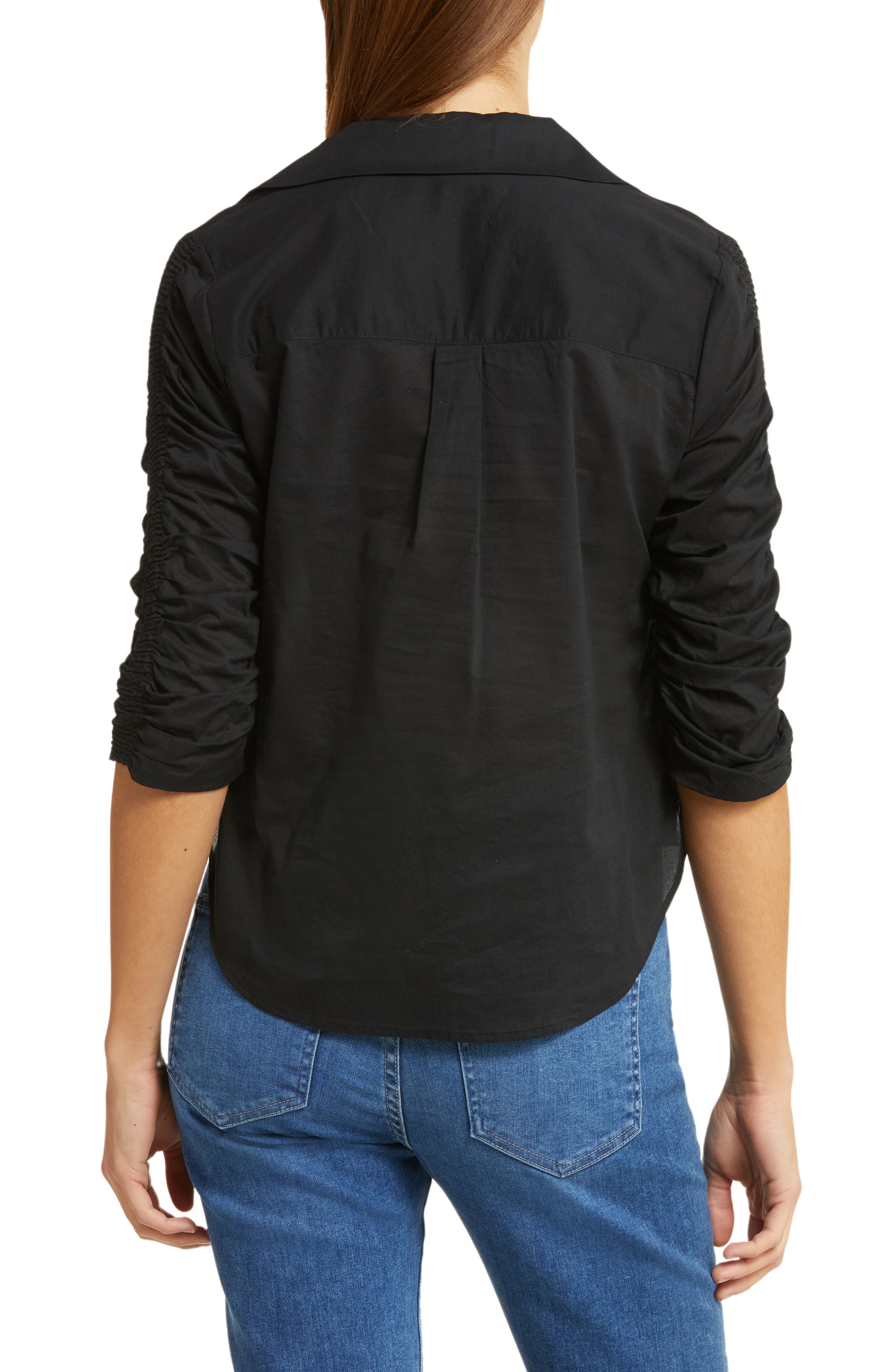 Veronica Beard Porta Scrunched Sleeve Button-Up Shirt | Nordstromrack