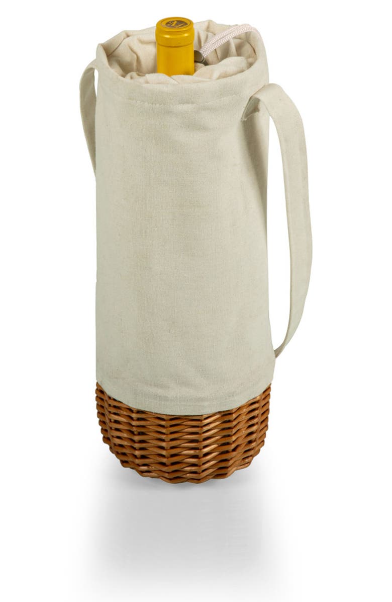 Picnic Time Malbec Insulated Canvas and Willow Wine Bottle Basket ...