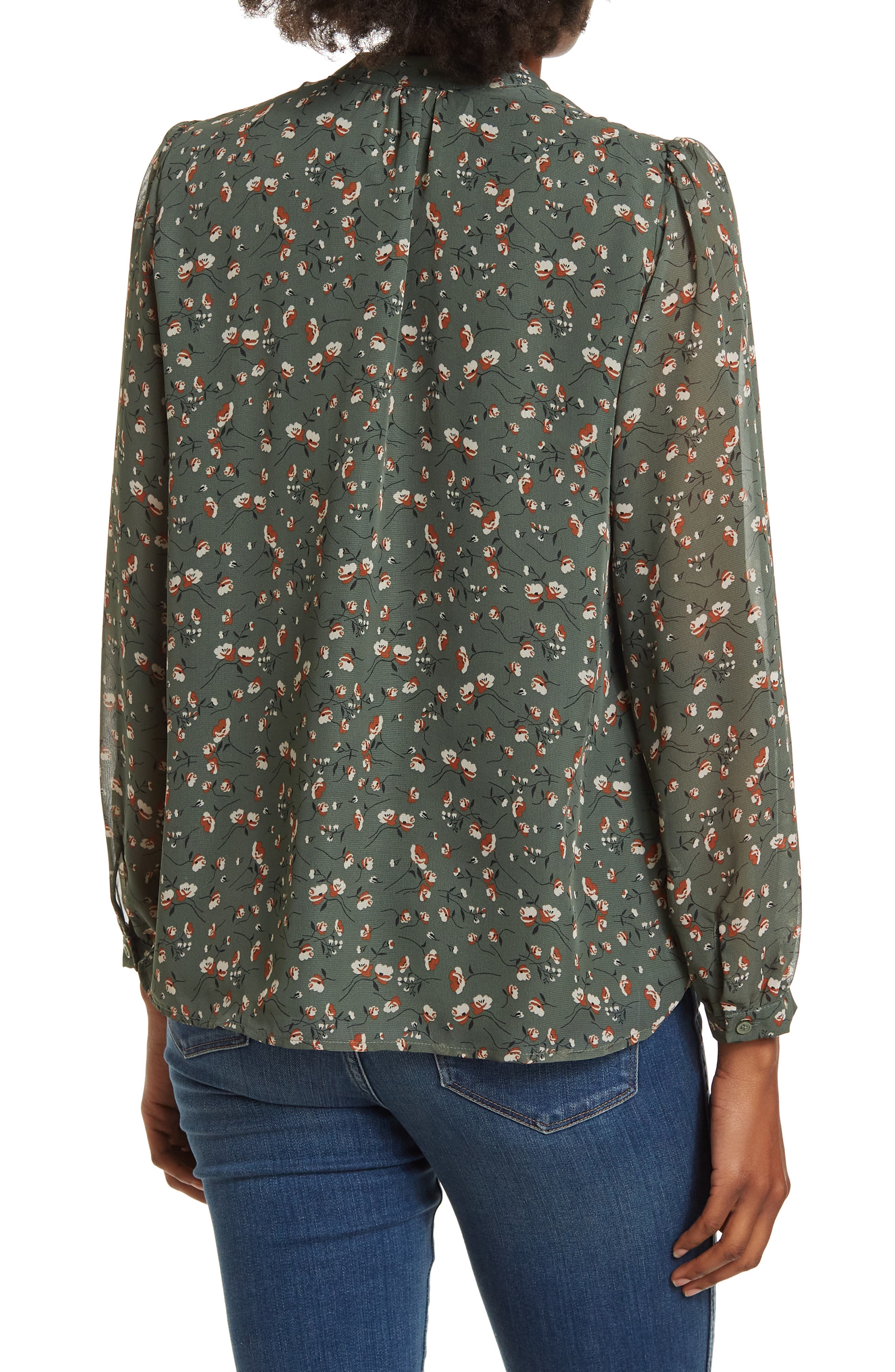 Tie Neck Long Sleeve Print Blouse (Women) | Nordstromrack