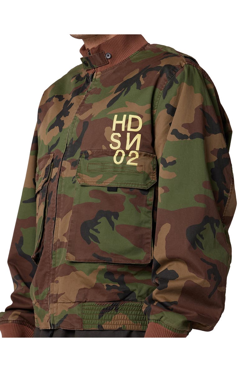 Hudson Jeans Camo Print Utility Bomber Jacket | Nordstrom