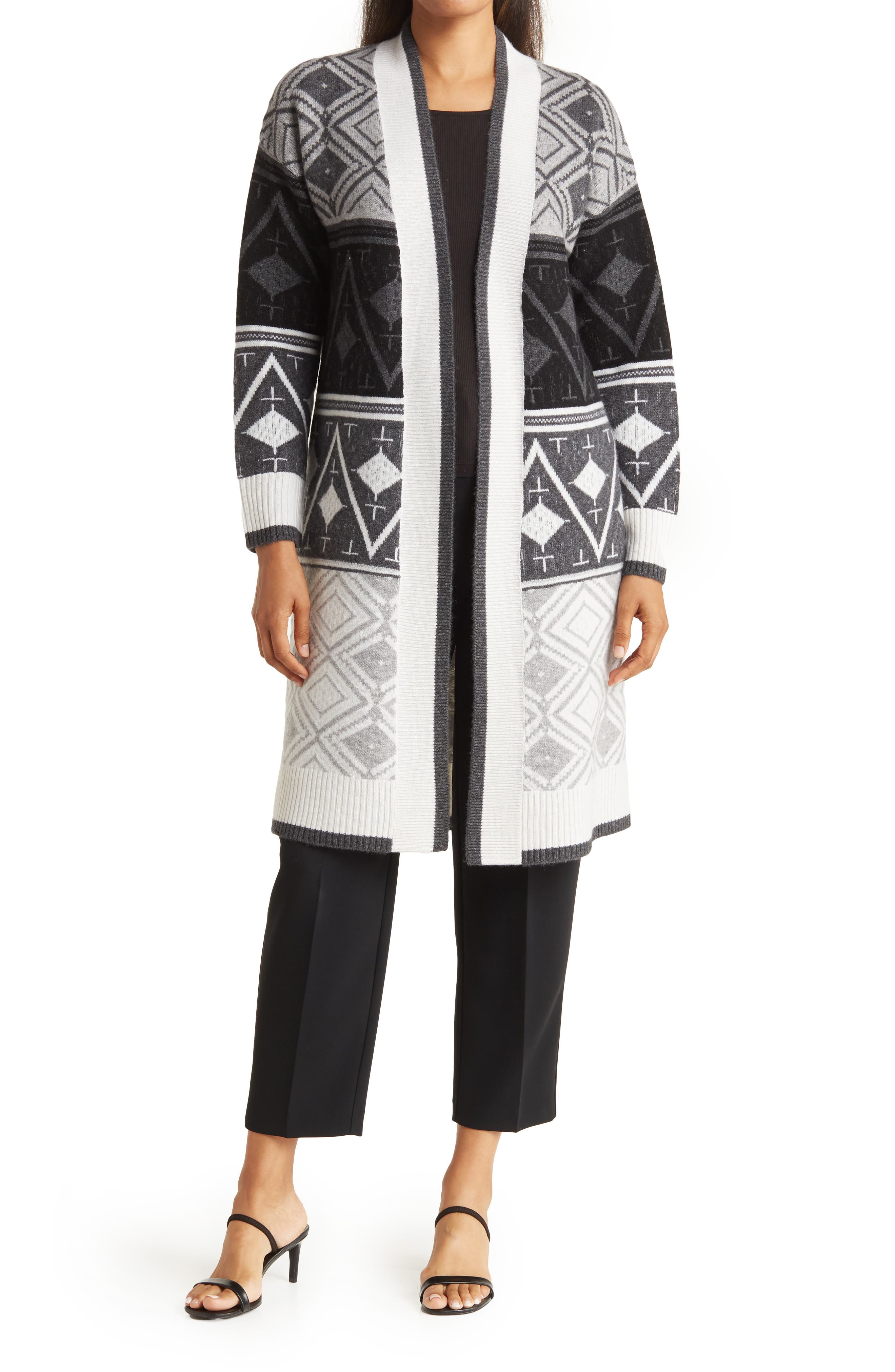 Magaschoni Fair Isle Cashmere Long Cardigan | Nordstromrack