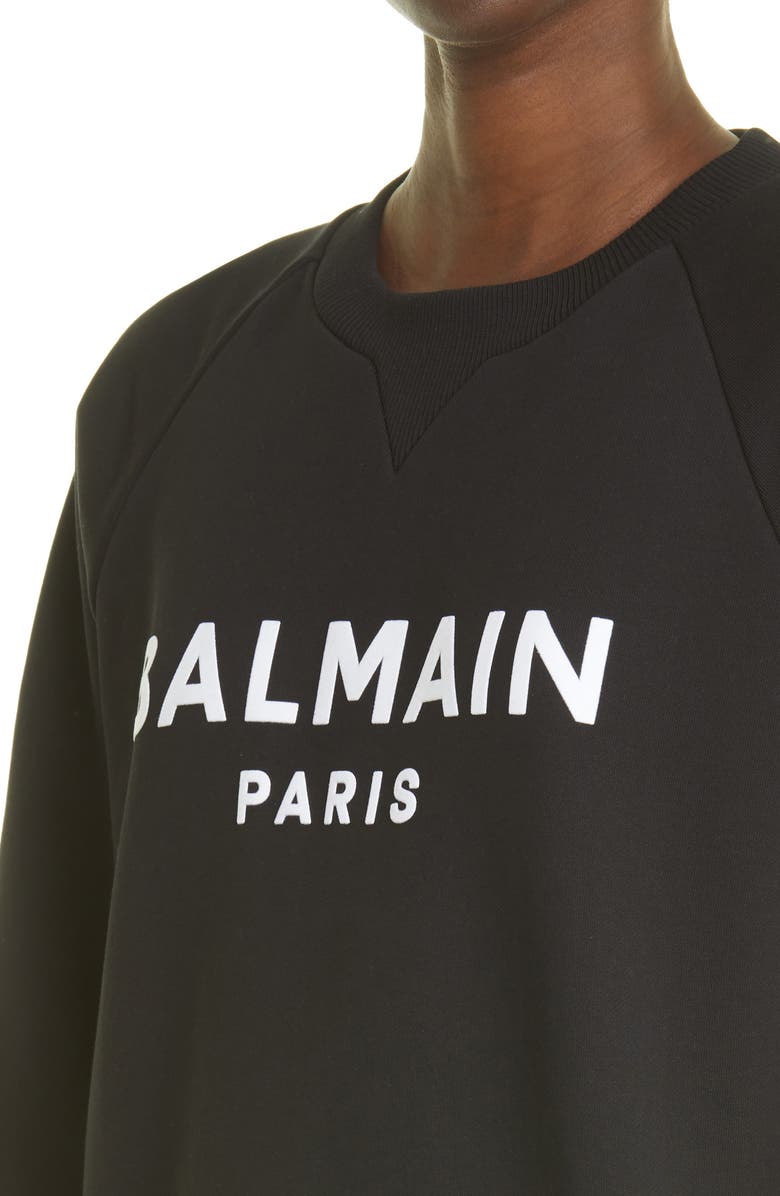 Balmain Logo Cotton Sweatshirt | Nordstrom