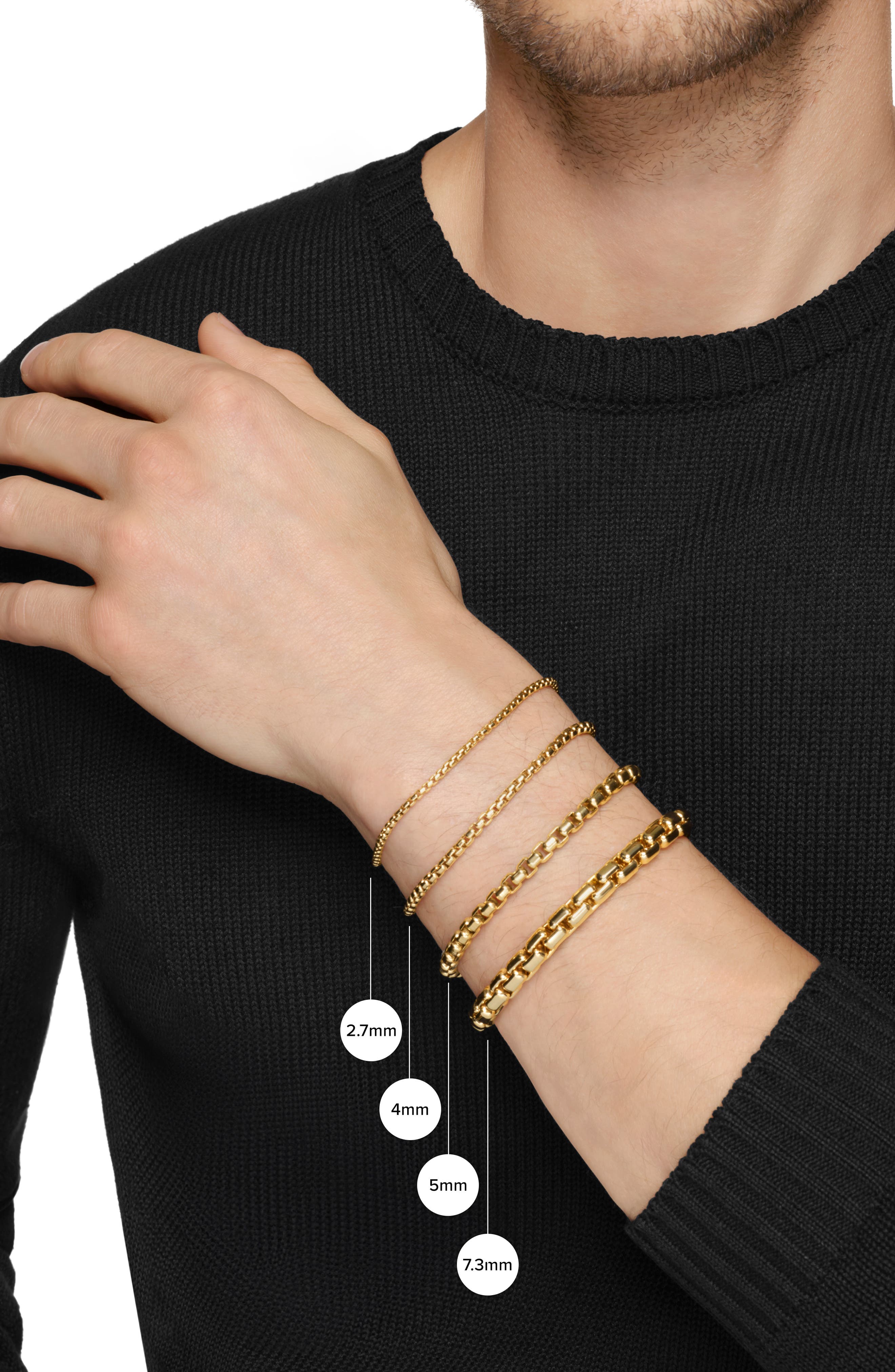 David Yurman Men's Box Chain Bracelet in 18K Yellow Gold, 2.7mm | Nordstrom