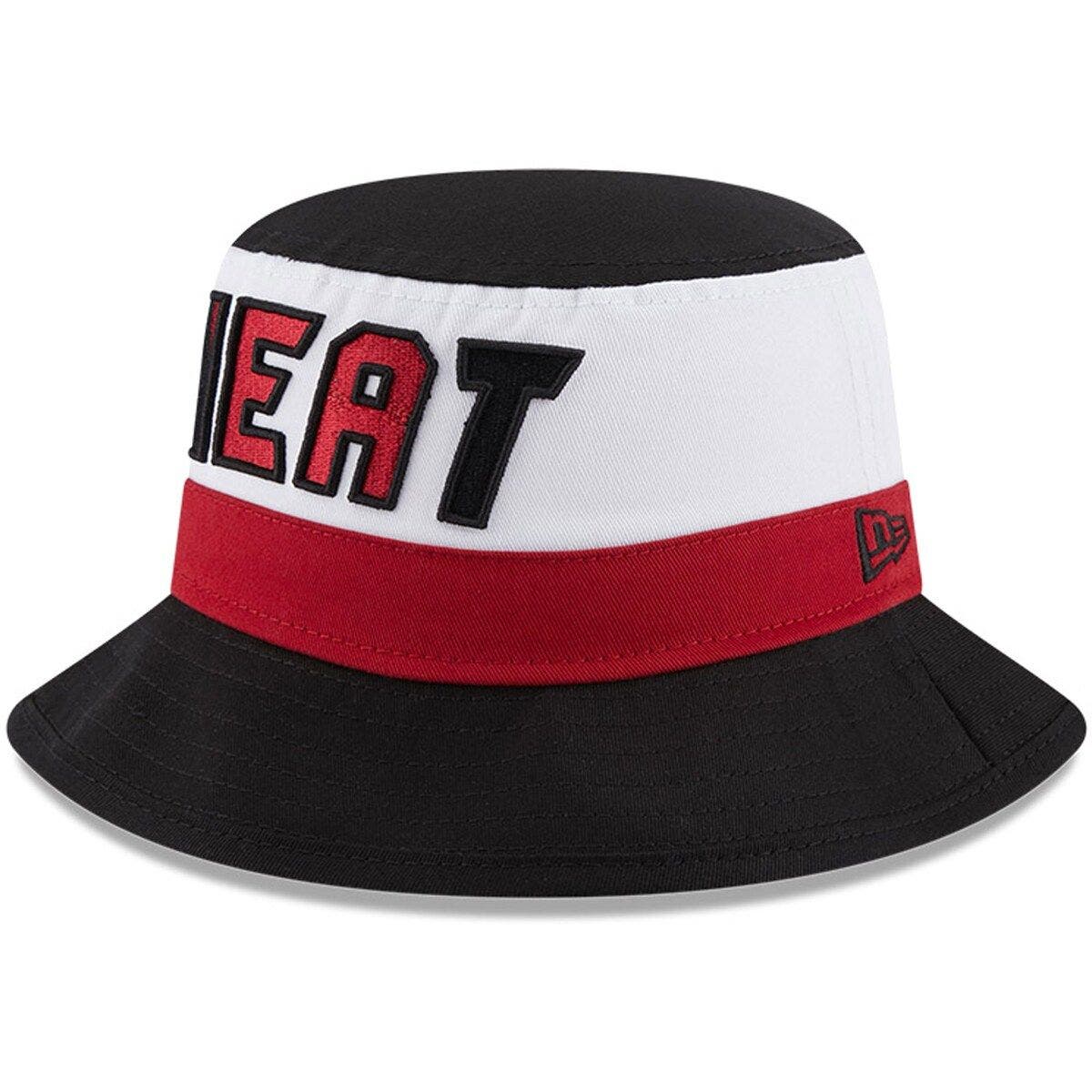 New Era Men's New Era White/Black Miami Heat Back Half Bucket Hat ...