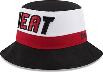 New Era Men's New Era White/Black Miami Heat Back Half Bucket Hat ...