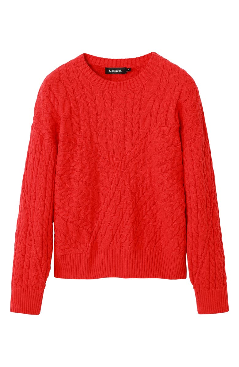 Desigual Exeter Cable Crewneck Sweater | Nordstrom