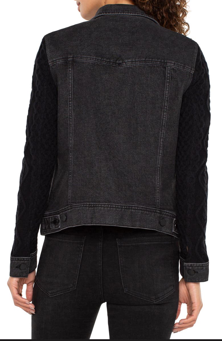 Liverpool Denim Jacket with Knit Sleeves | Nordstrom