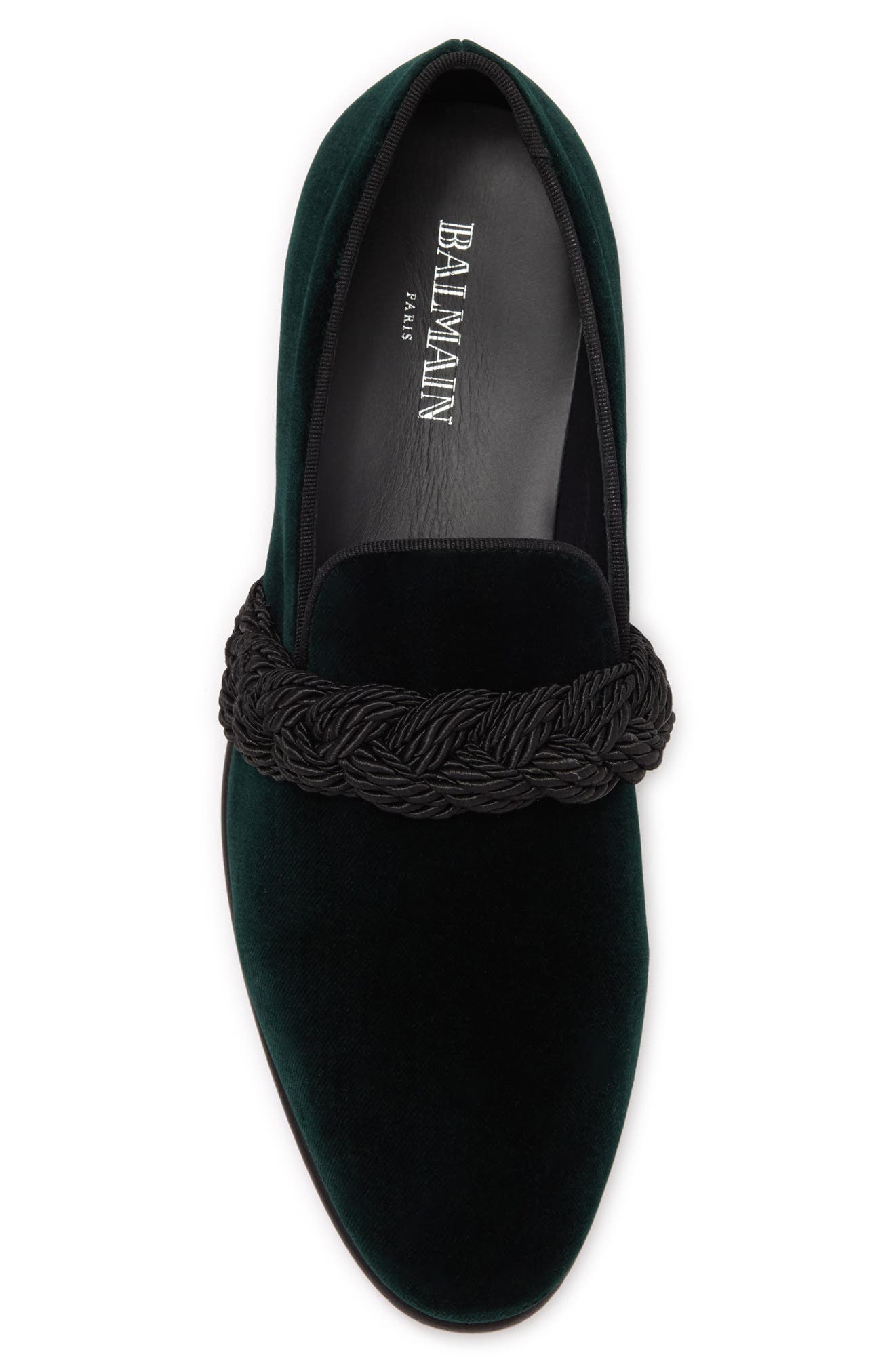 Balmain Bottle Green Velvet Loafer | Nordstromrack