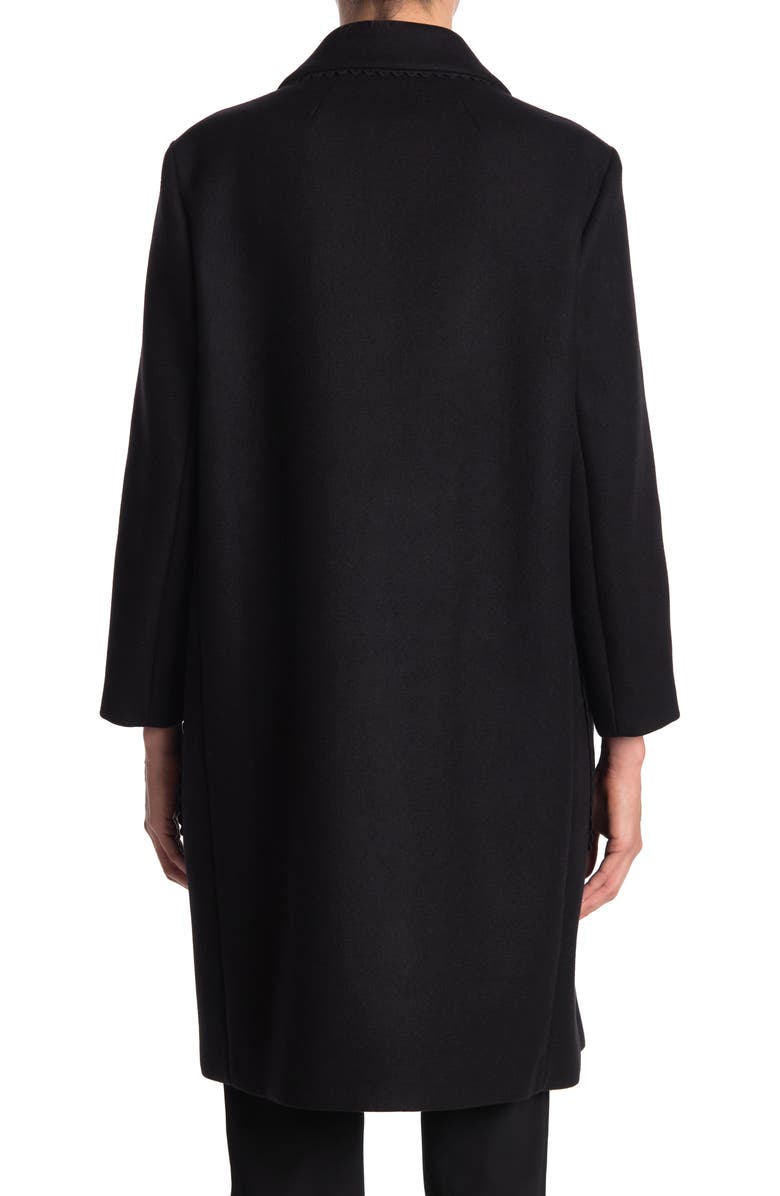 RED Valentino Scallop Lace Trim Wool Blend Coat | Nordstromrack