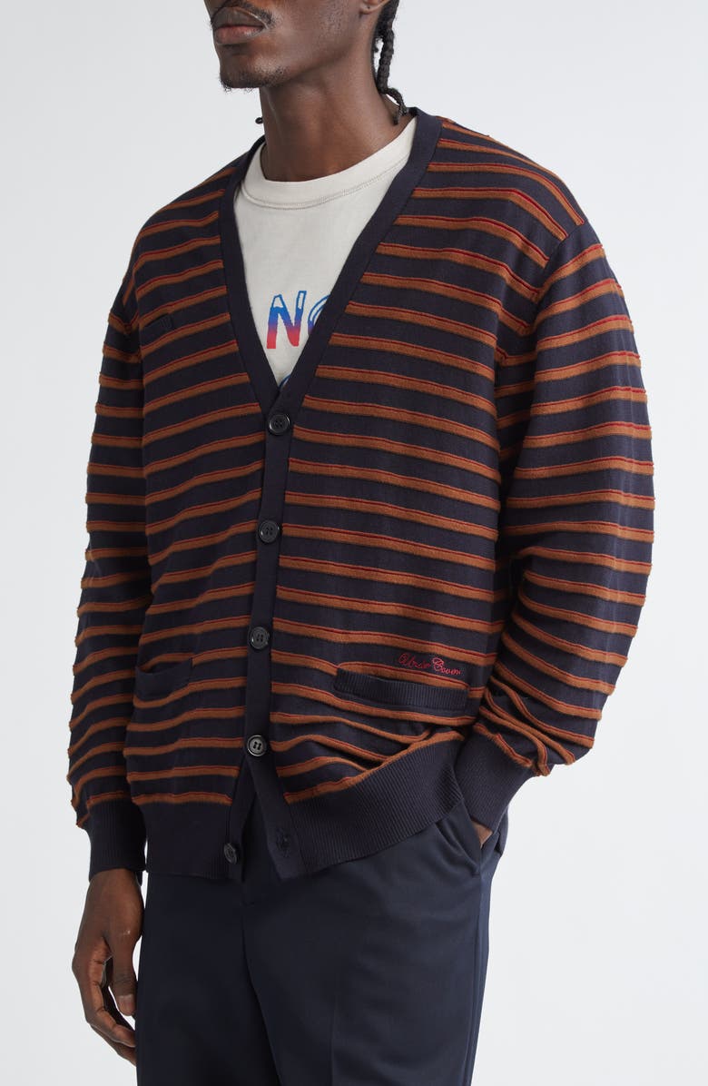 Undercover Stripe Cotton Blend Cardigan | Nordstromrack