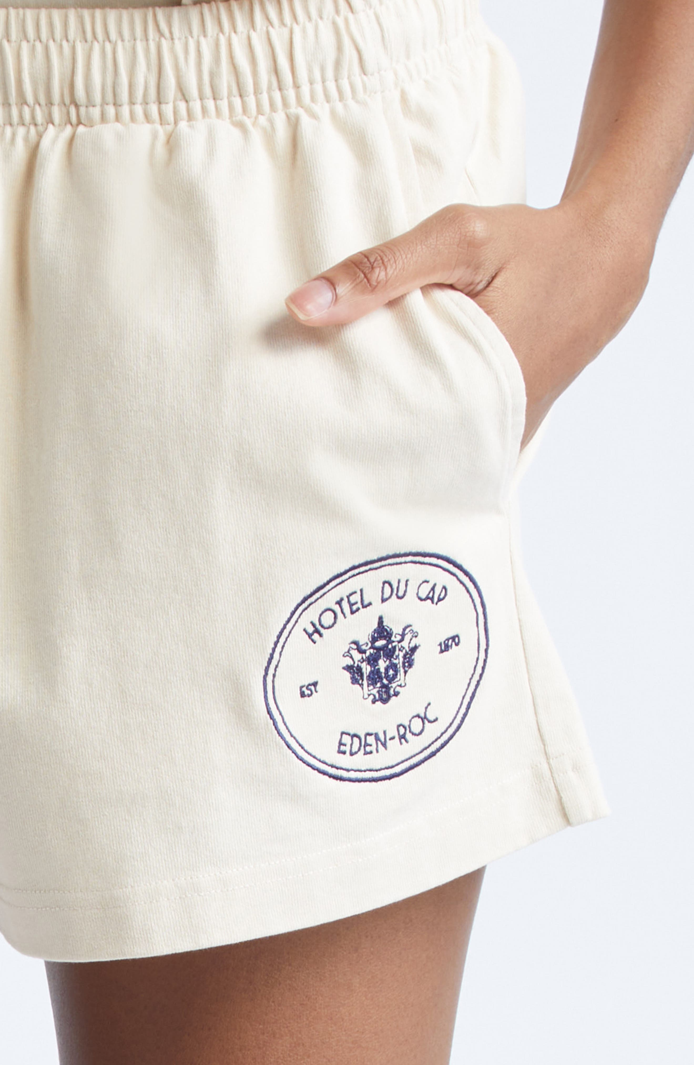 Sporty & Rich Eden Crest Cotton Disco Shorts | Nordstrom