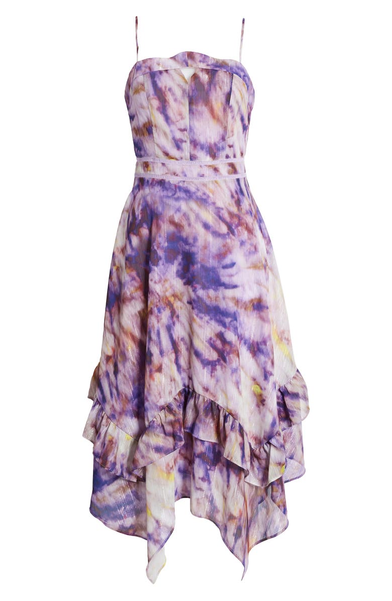 Adelyn Rae Jodie Tie Dye & Metallic Stripe Dress | Nordstromrack