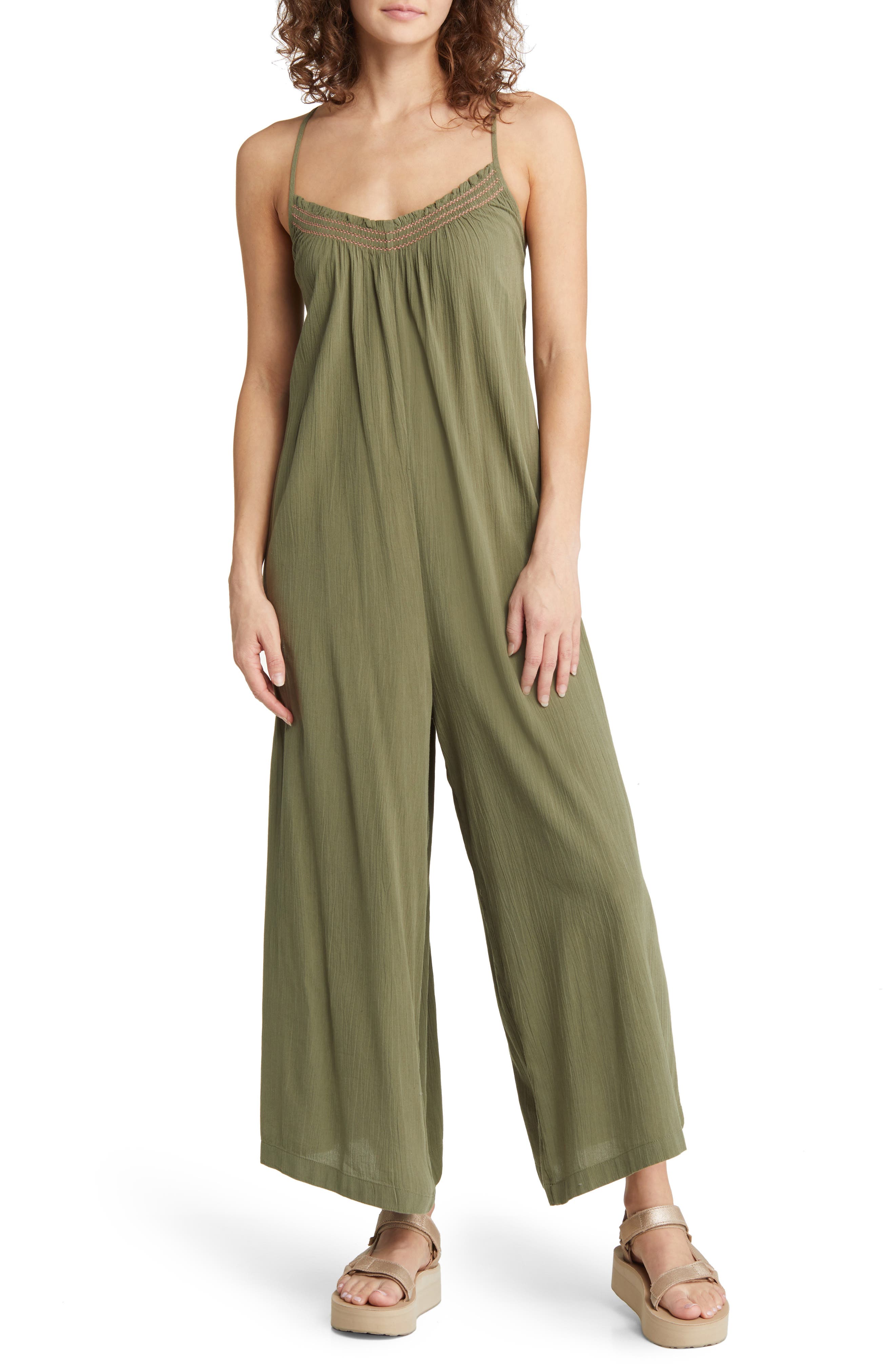 Treasure & Bond Wide Leg Cotton Blend Jumpsuit | Nordstromrack