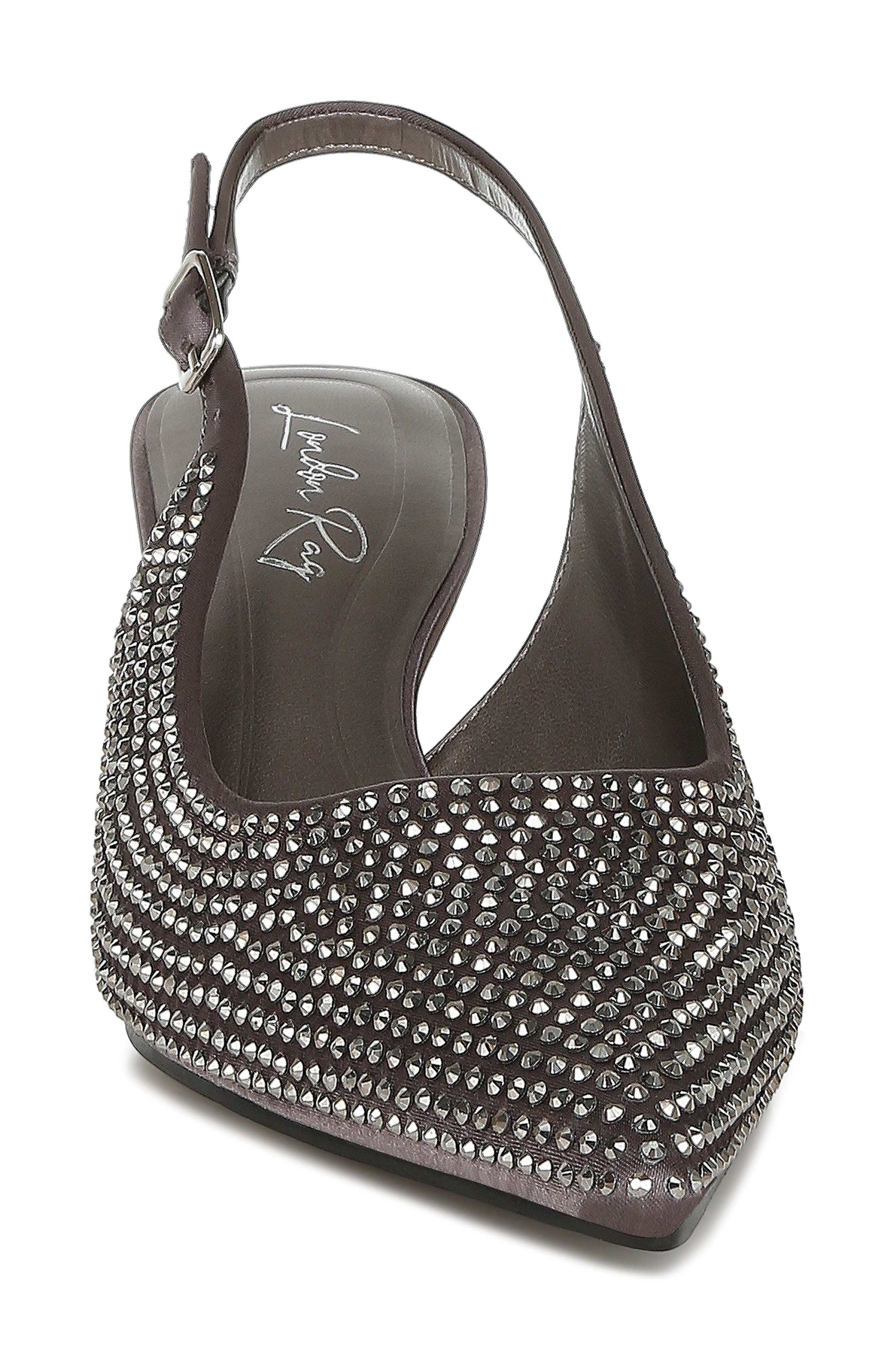 LONDON RAG Amashi Rhinestone Kitten Heel Slingback Pump (Women ...