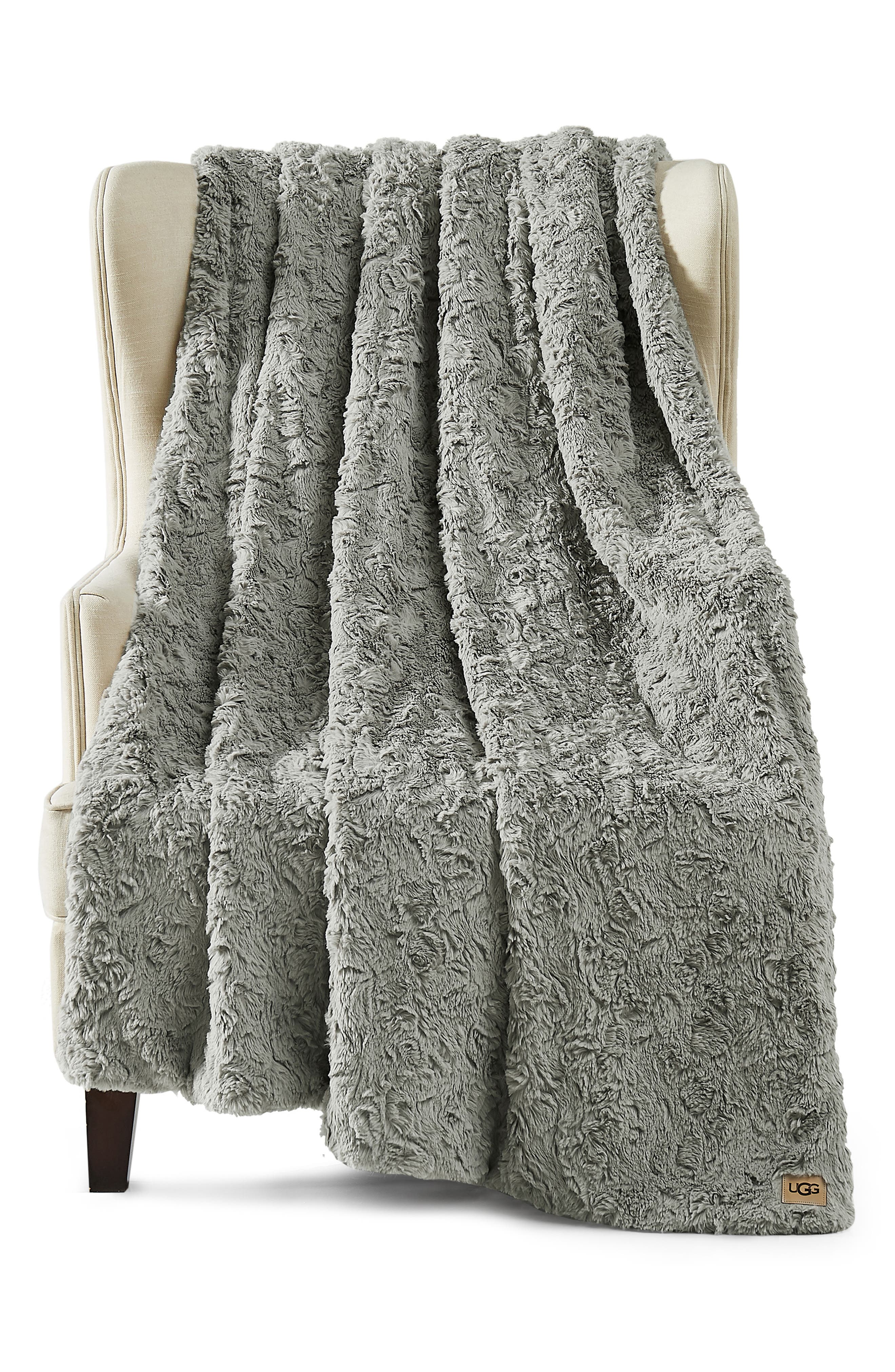 UGG® Adalee Faux Fur Throw Blanket | Nordstromrack