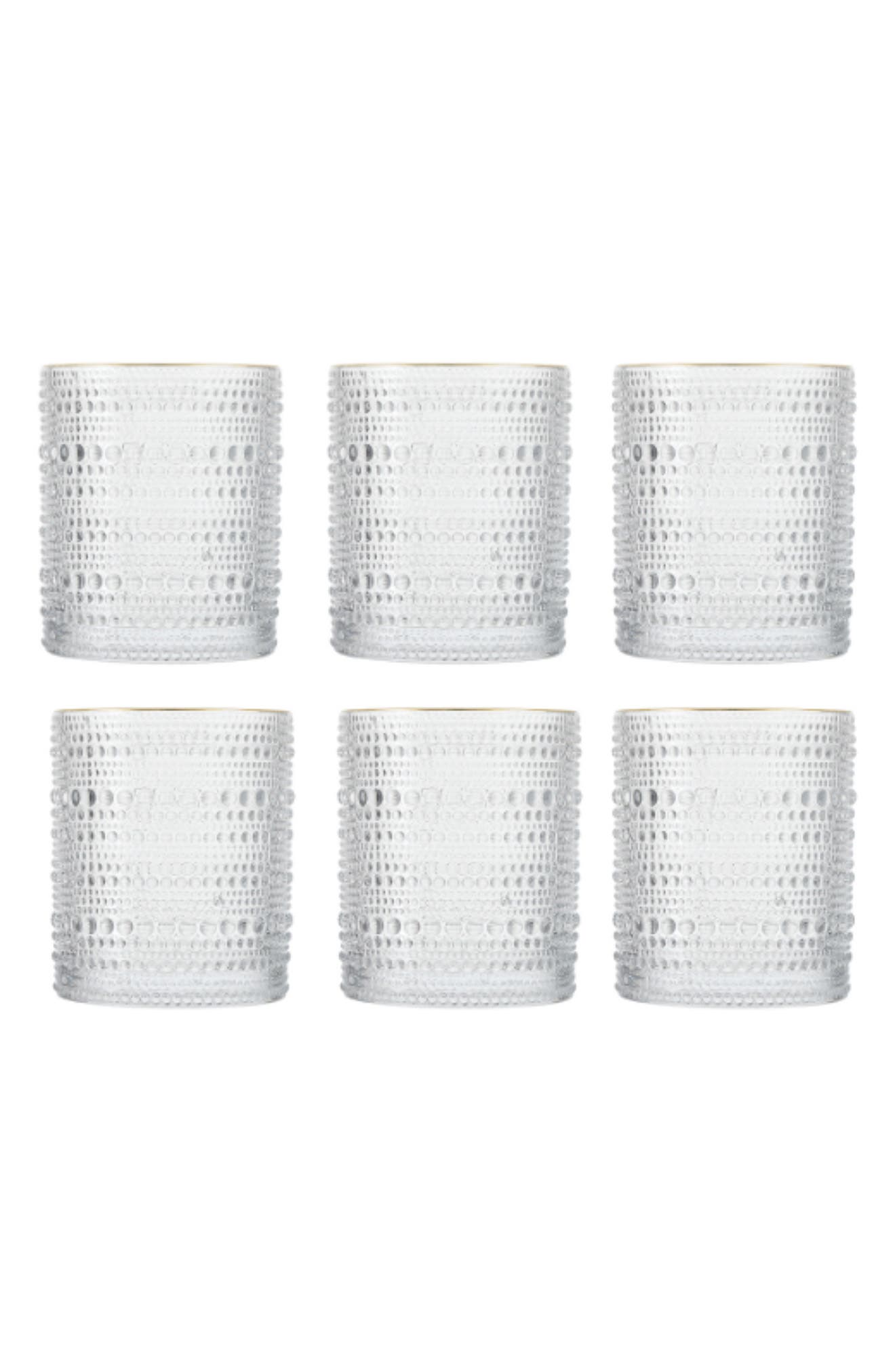 Fortessa Jupiter Set of 6 Gold Rim Double Old Fashioned Glasses | Nordstrom