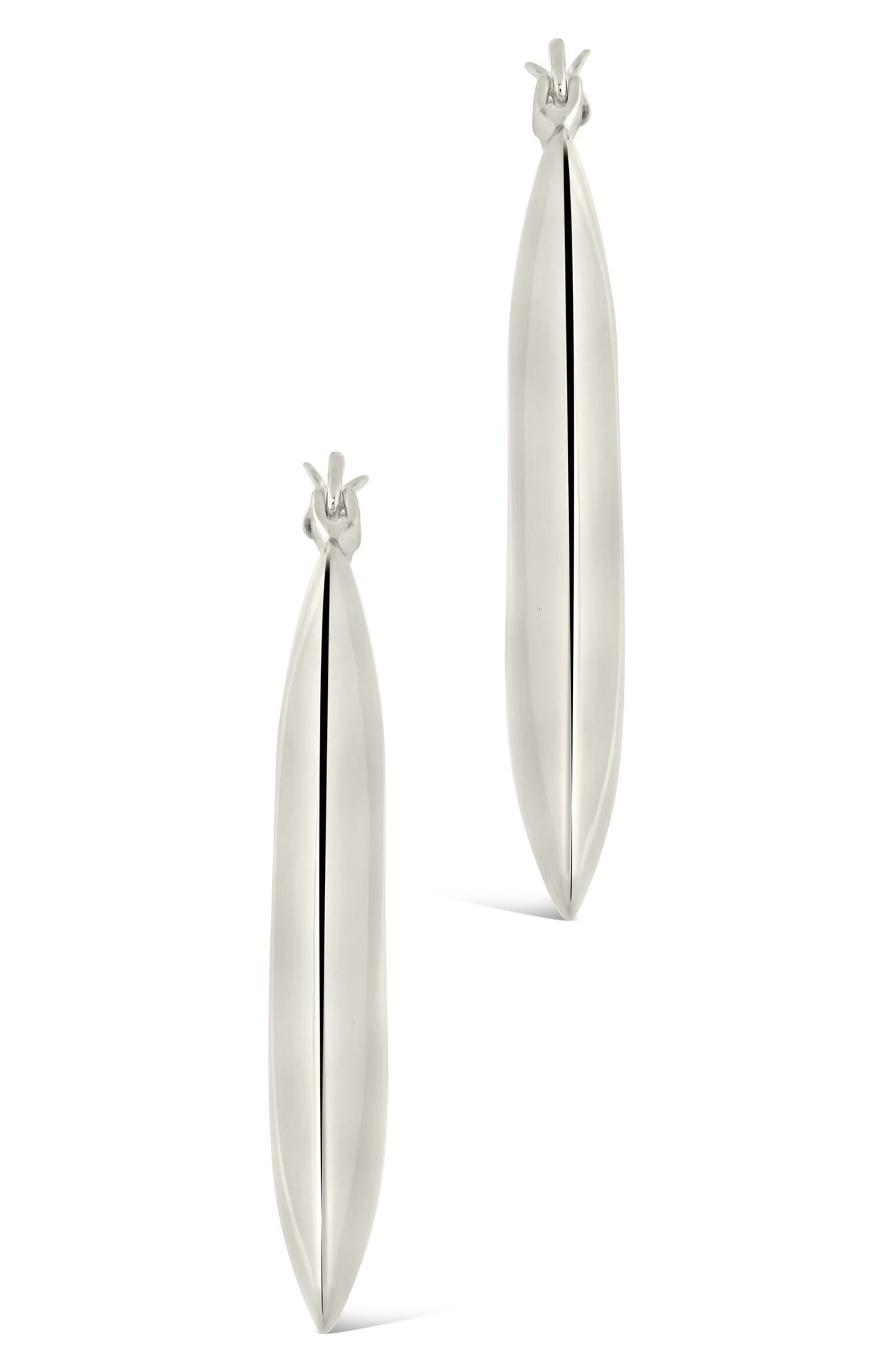 Sterling Forever Paige Flat Tube Hoop Earrings | Nordstromrack