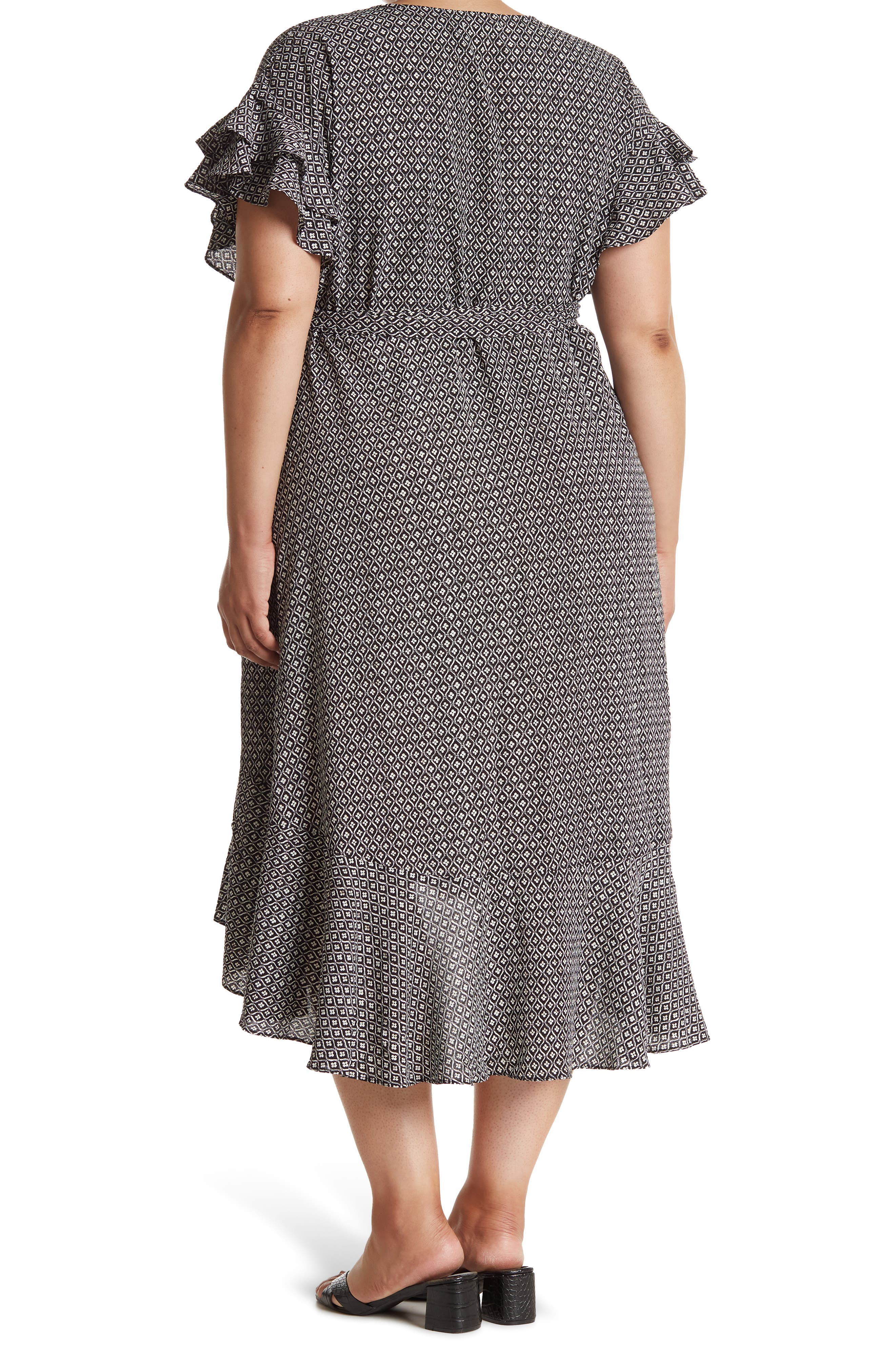 MAX STUDIO Short Sleeve Wrapped Midi Dress | Nordstromrack