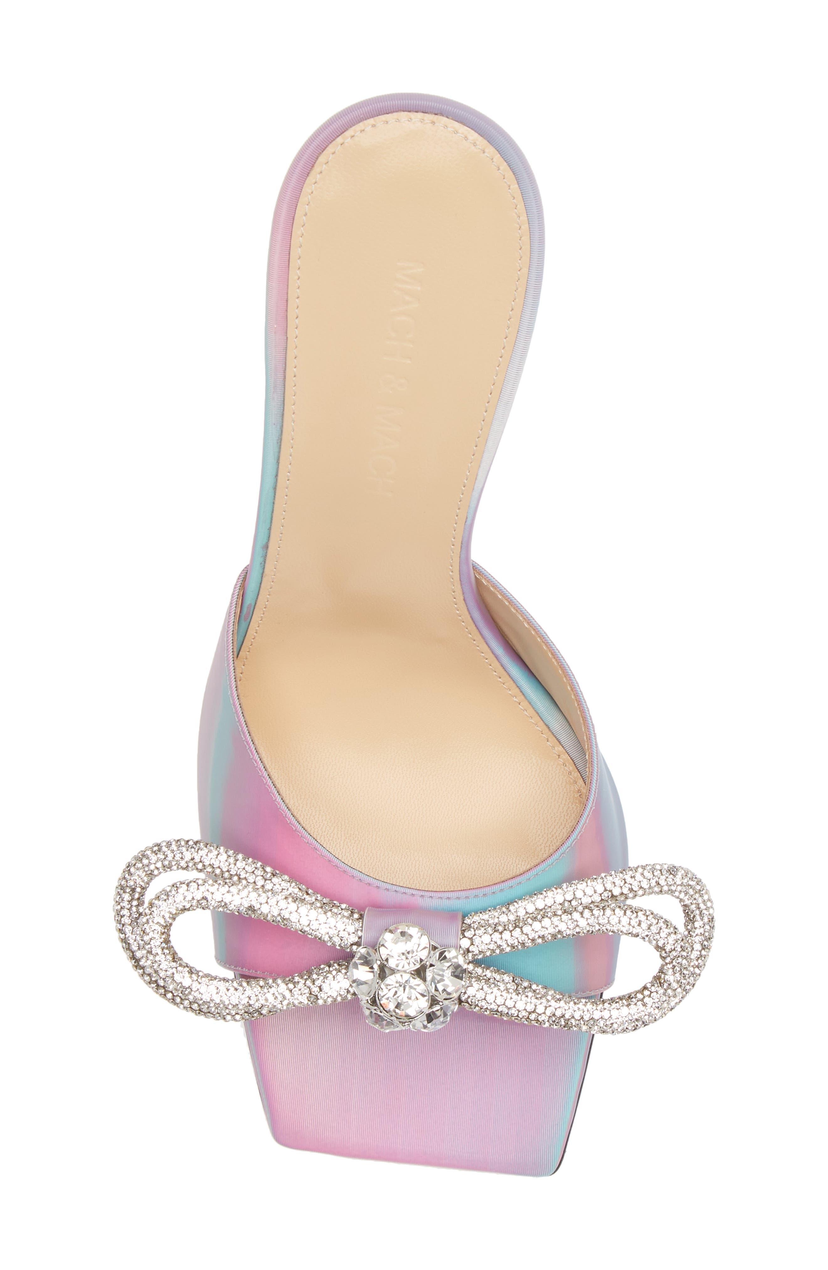Mach & Mach Crystal Double Bow Square Toe Sandal (Women) | Nordstromrack