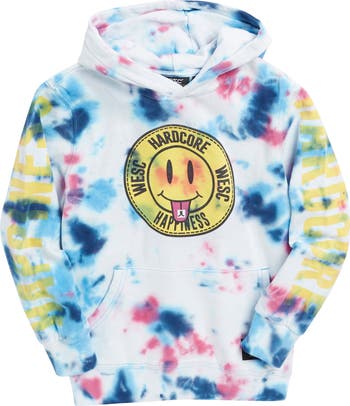 WeSC Kids' Mike Tie Dye Pullover Cotton Hoodie | Nordstrom