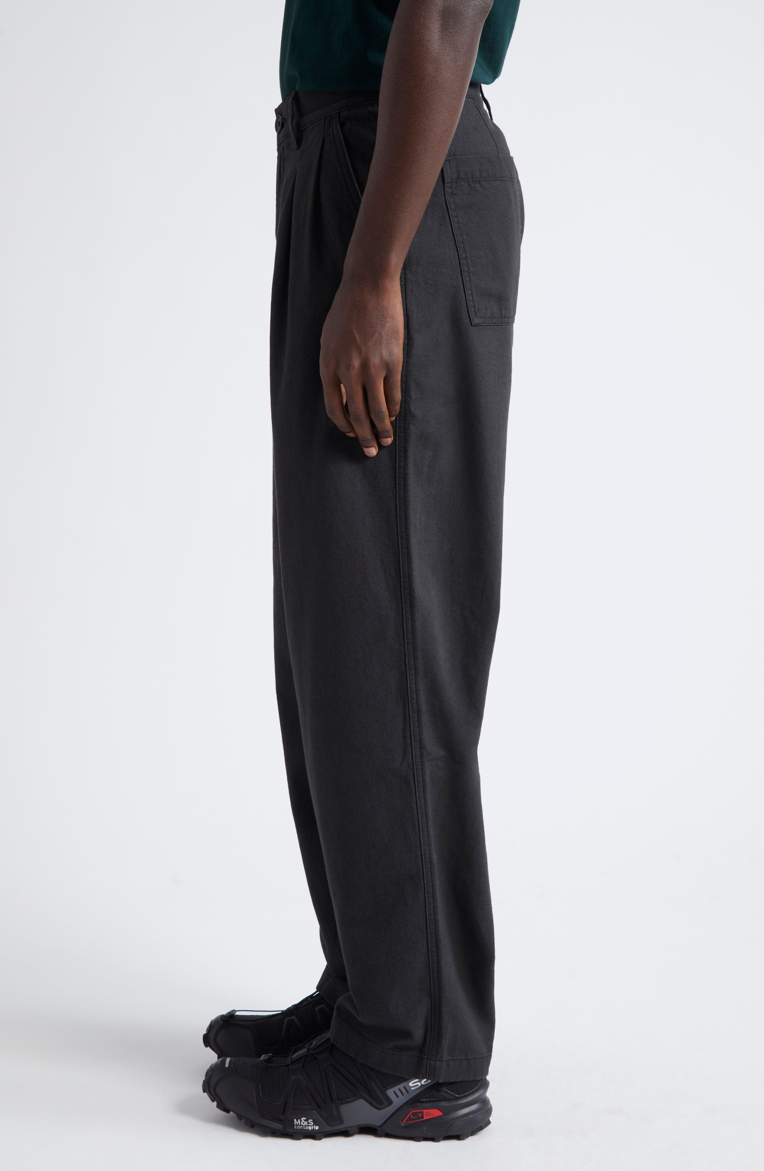 Noah Double Pleat Cotton Pants | Nordstrom