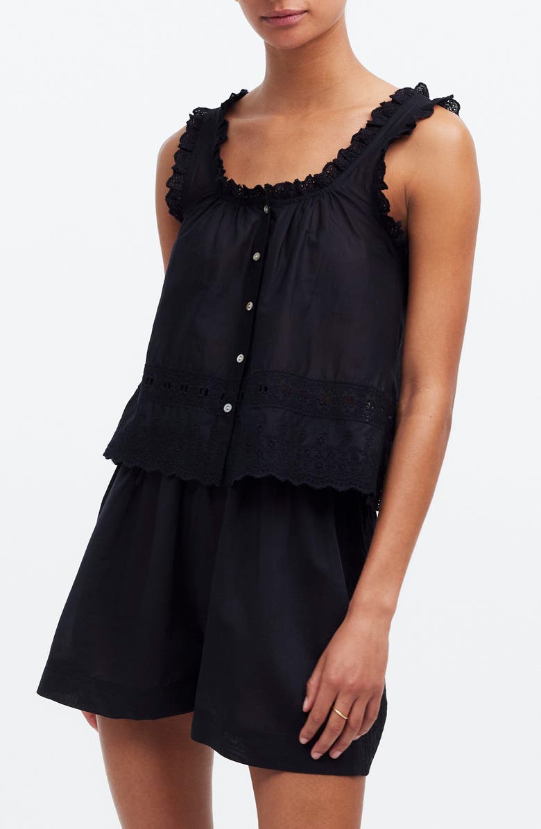 Madewell Embroidered Ruffle Trim Sleeveless Top | Nordstromrack