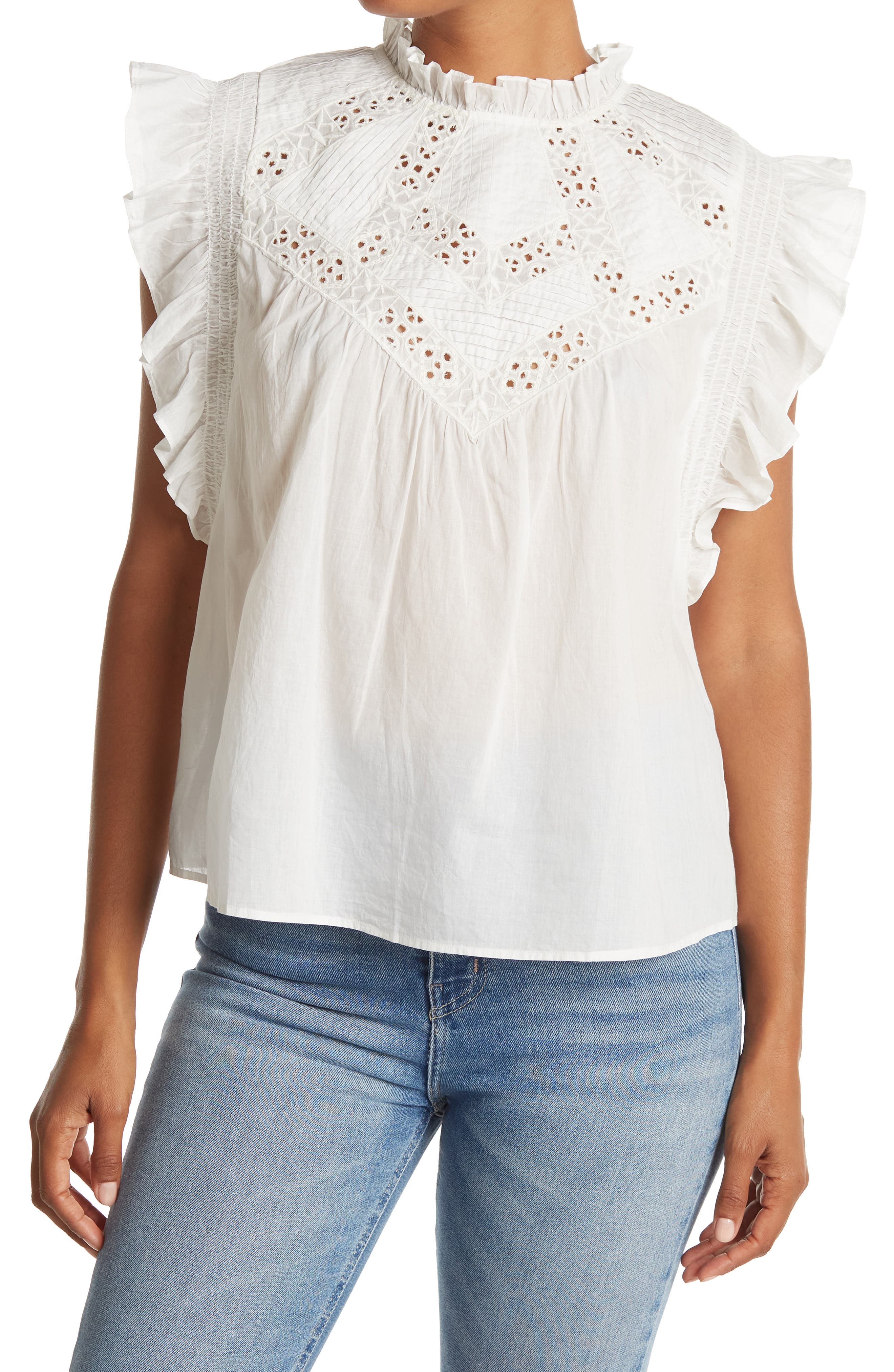 ba&sh Wood Ruffled Blouse | Nordstromrack