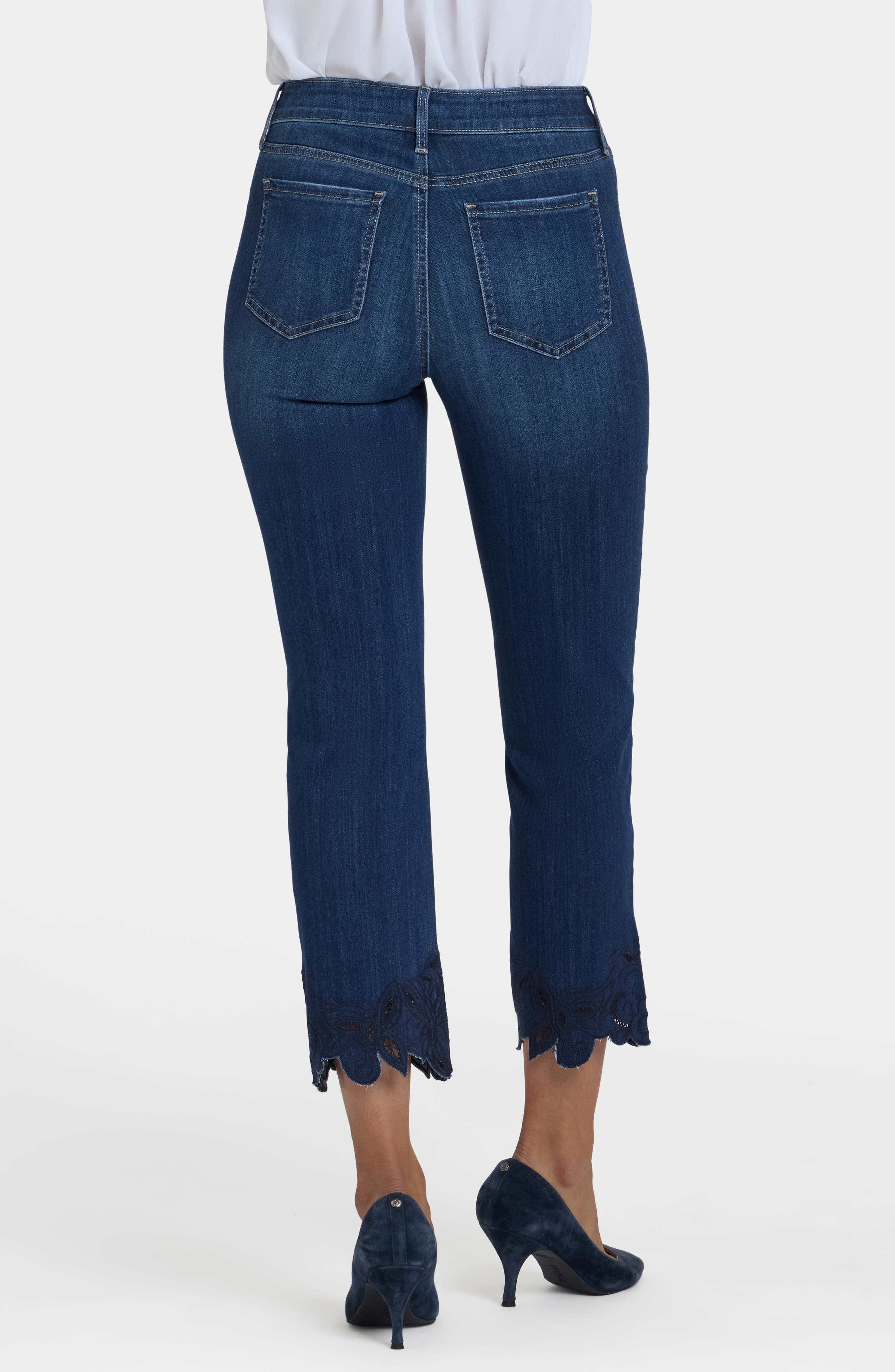 NYDJ Marilyn Embroidered Ankle Straight Leg Jeans | Nordstromrack