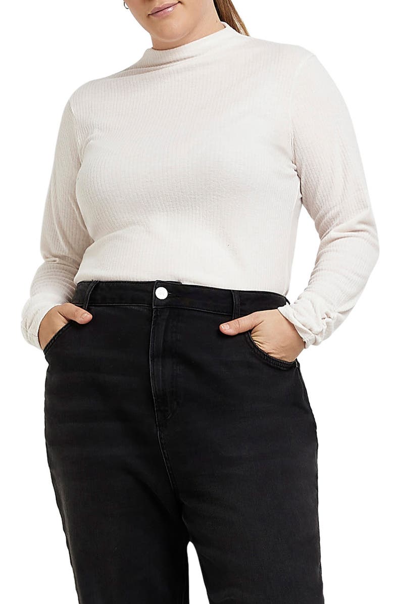 River Island Brushed Funnel Neck Rib Top | Nordstromrack