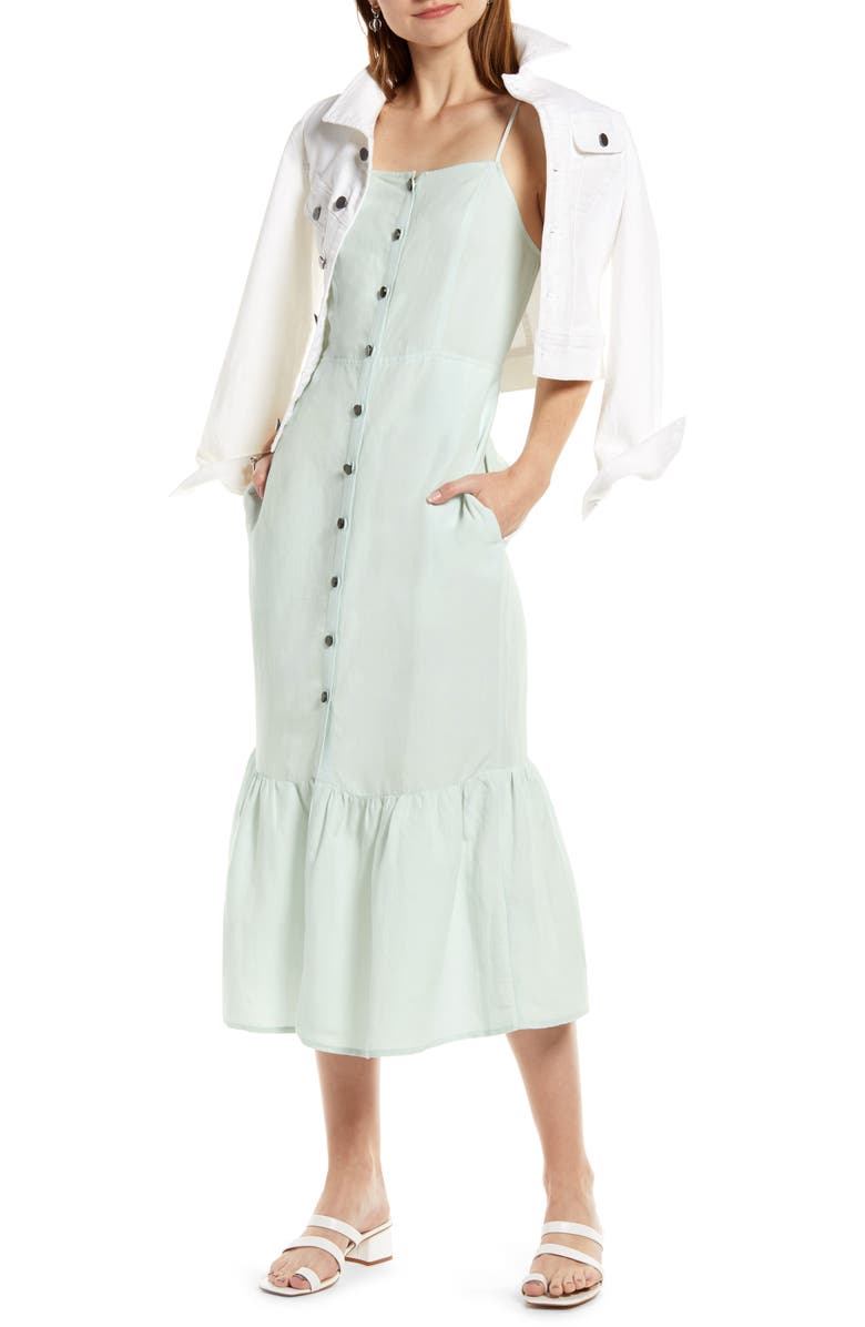 Something Navy Button-Up Midi Sundress | Nordstromrack