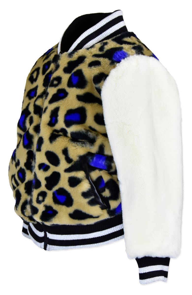 Widgeon Kids' Leopard Faux Fur Varsity Jacket | Nordstrom