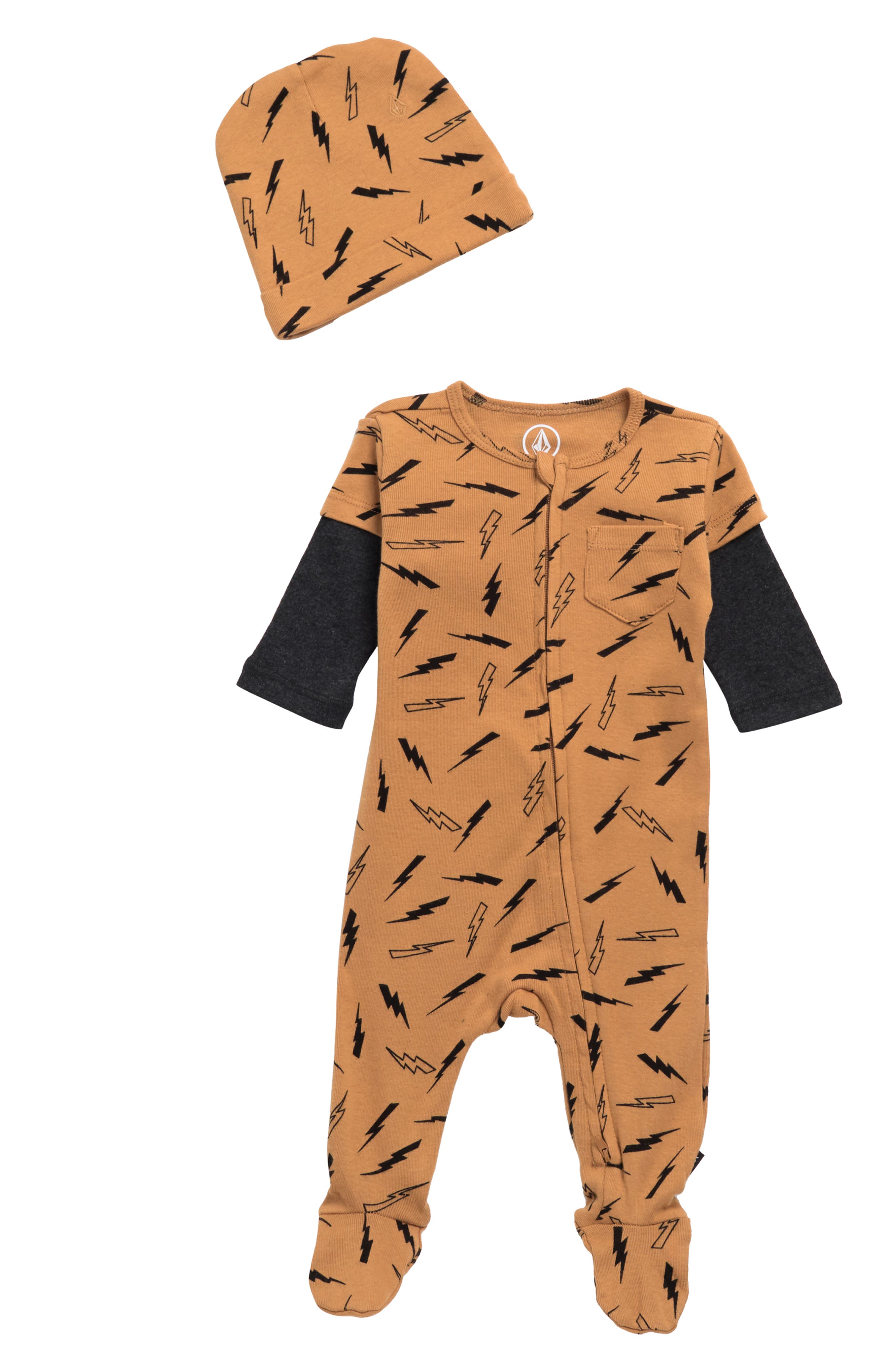 Stripe Colorblock Cotton Footie & Beanie Set (Men) | Nordstromrack