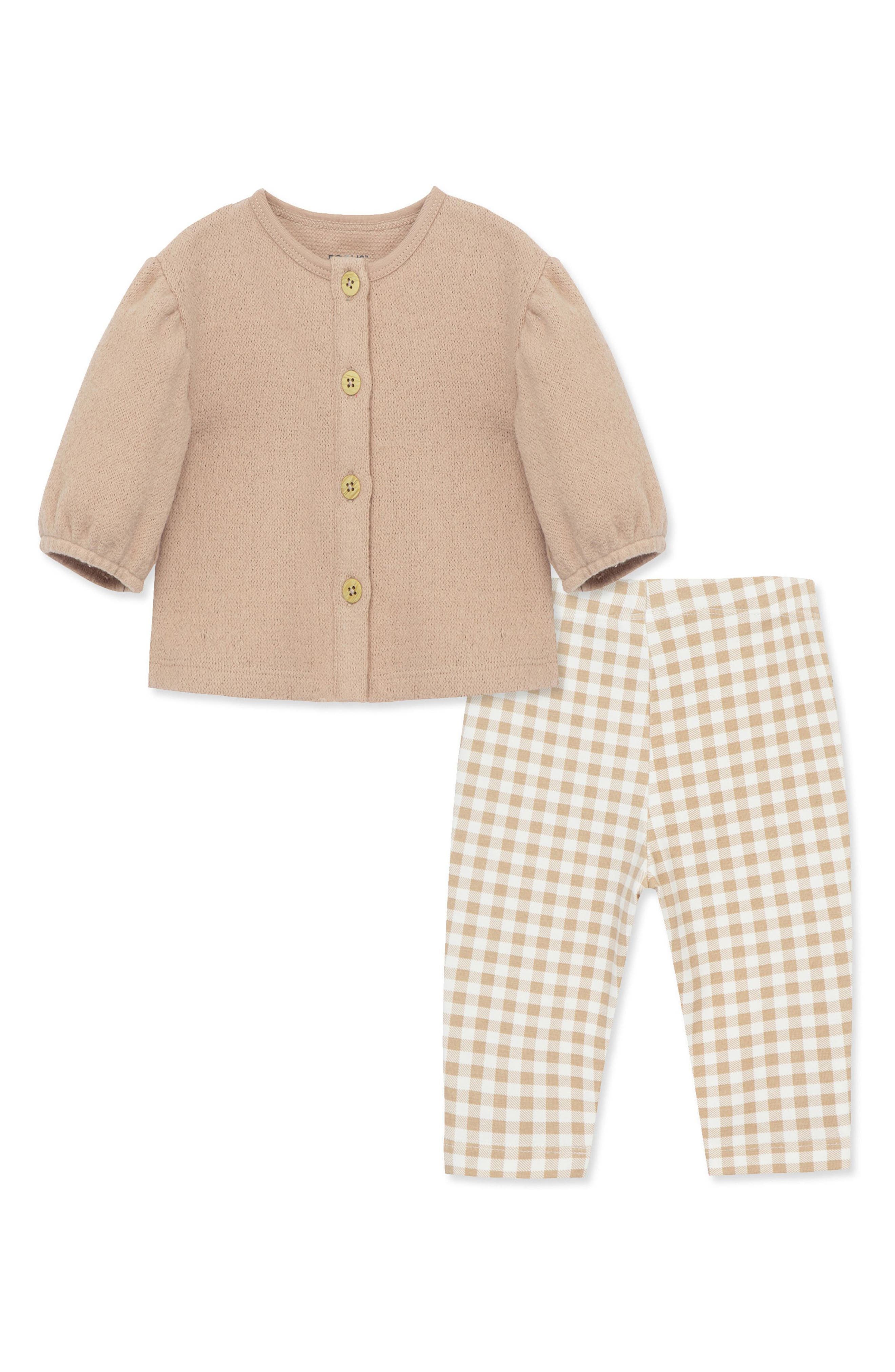 FOCUS Puff Sleeve Knit Top & Check Leggings | Nordstromrack
