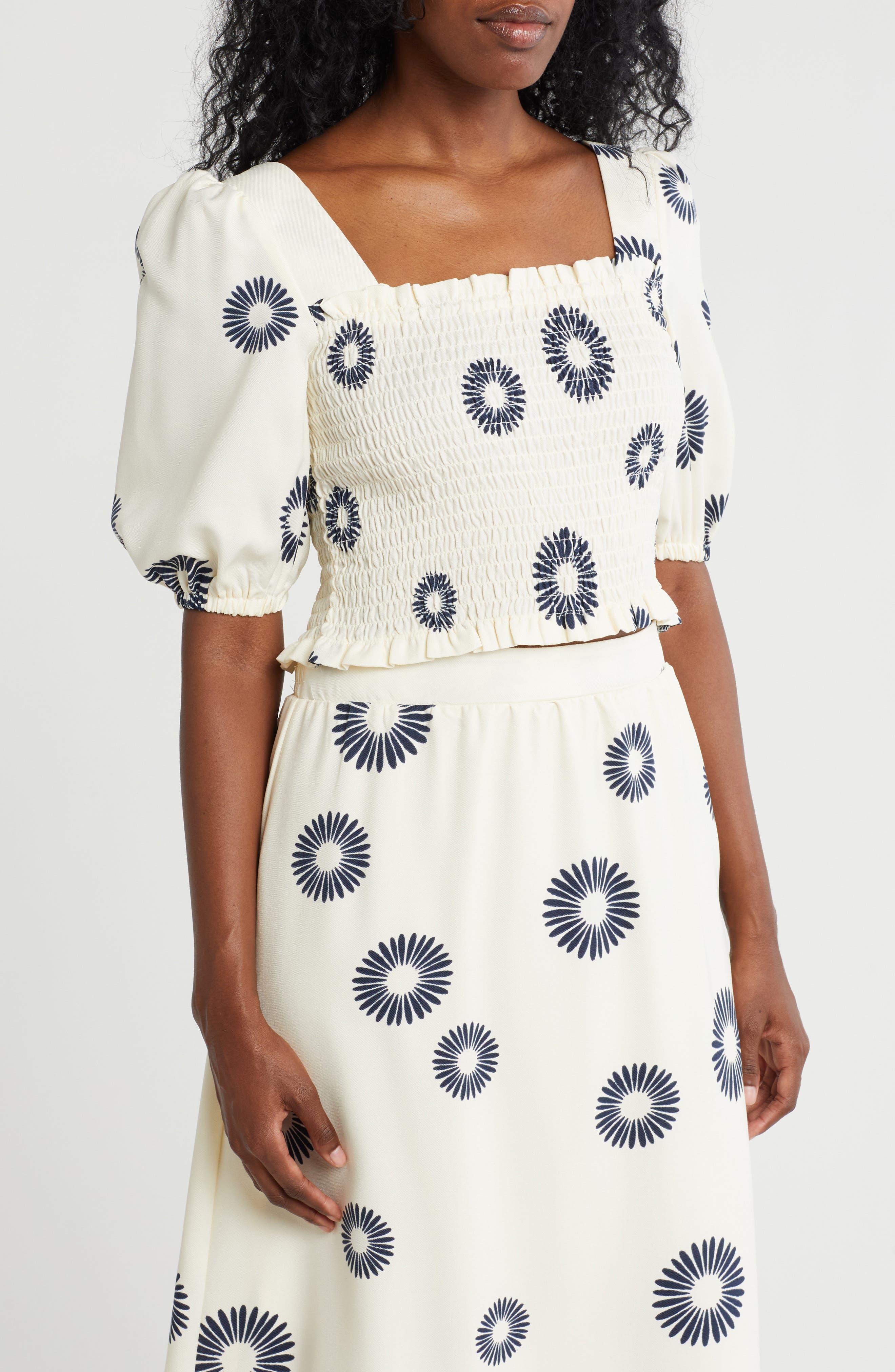 Bobeau Smocked Crop Top | Nordstromrack