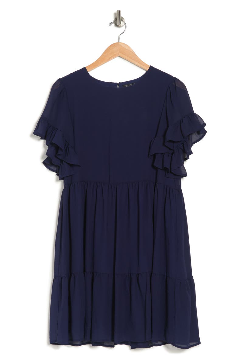 Sam Edelman Ruffle Short Sleeve Trapeze Shift Dress | Nordstromrack
