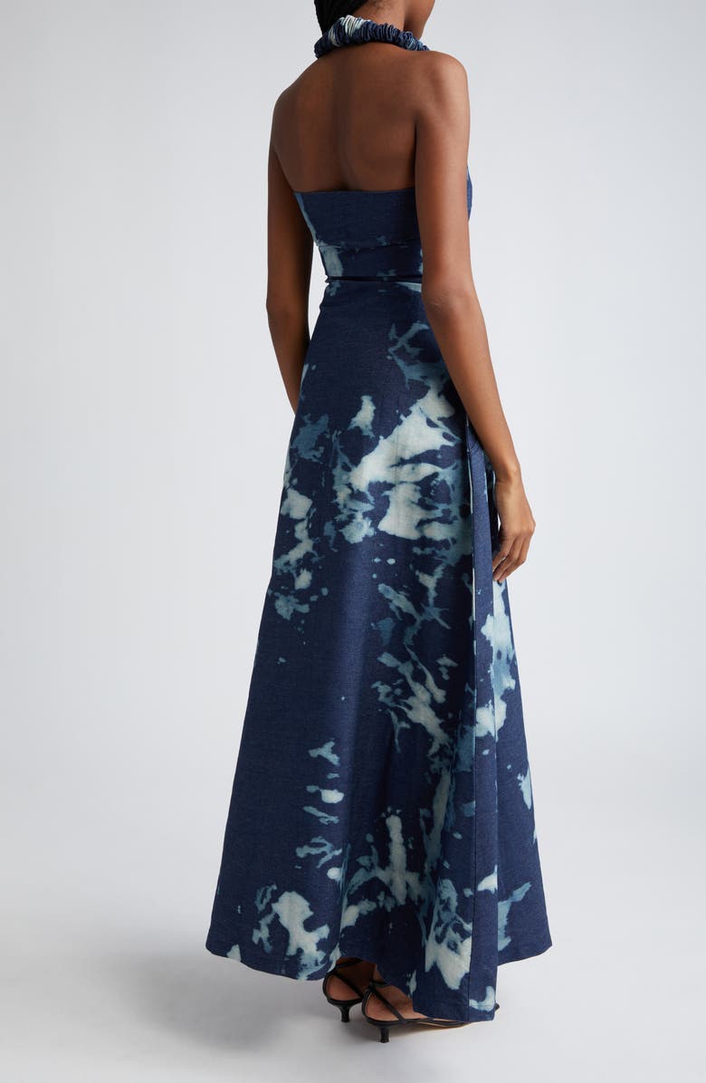 ORIRE Bubi Print Halter Denim Maxi Dress | Nordstromrack