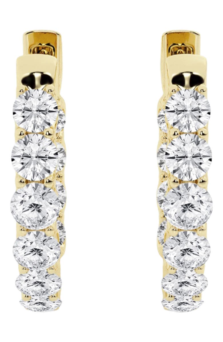 Badgley Mischka Collection Yellow Gold Lab Created Diamond Hoop ...